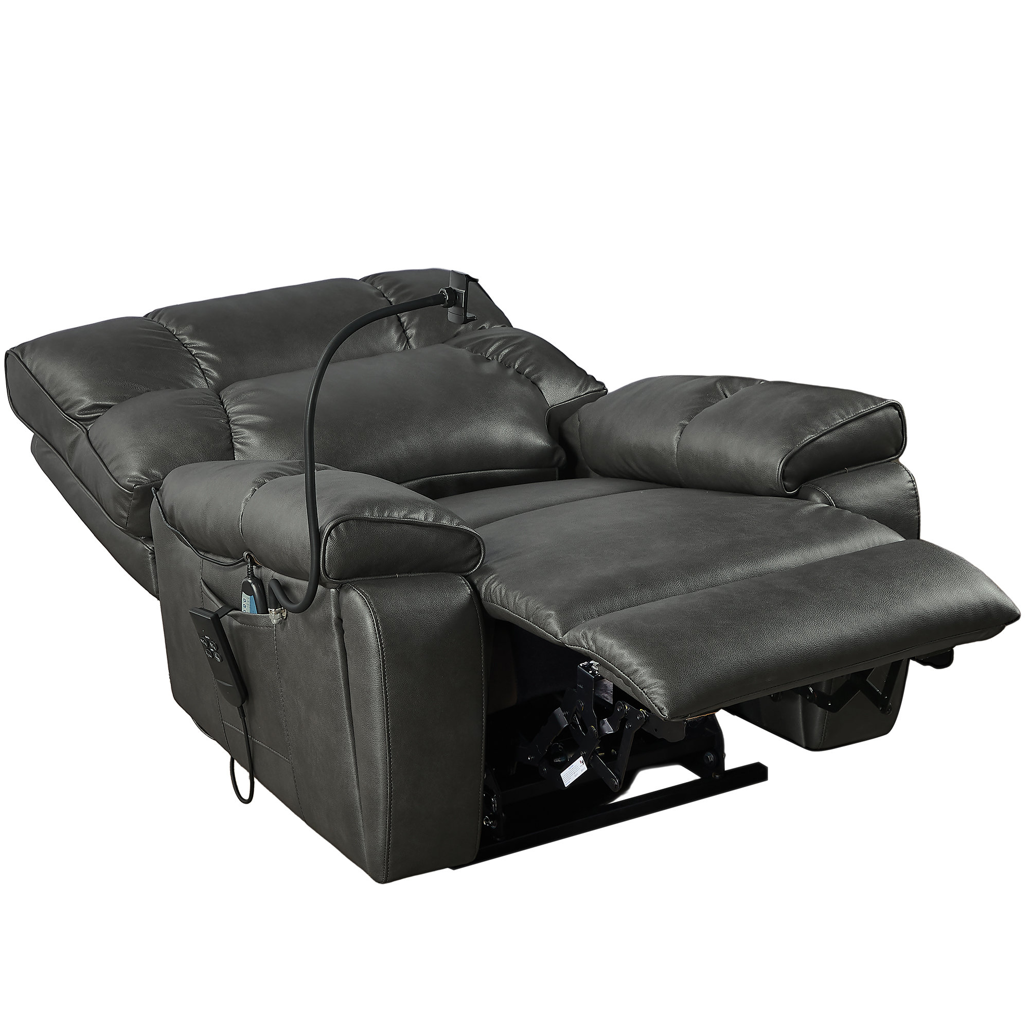 Hokku Designs Ermalene Faux Leather Power Reclining Massage Chair ...