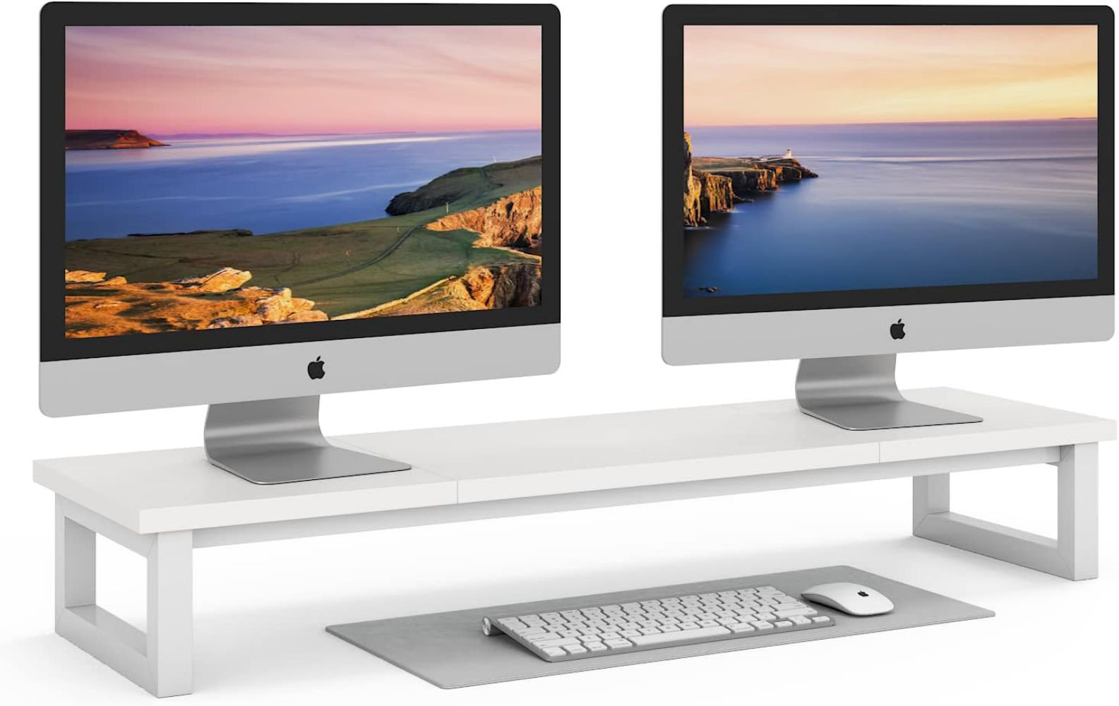 Shimano Dual Monitor Stand Riser, 39Inch Large Monitor Stands For 2 ...