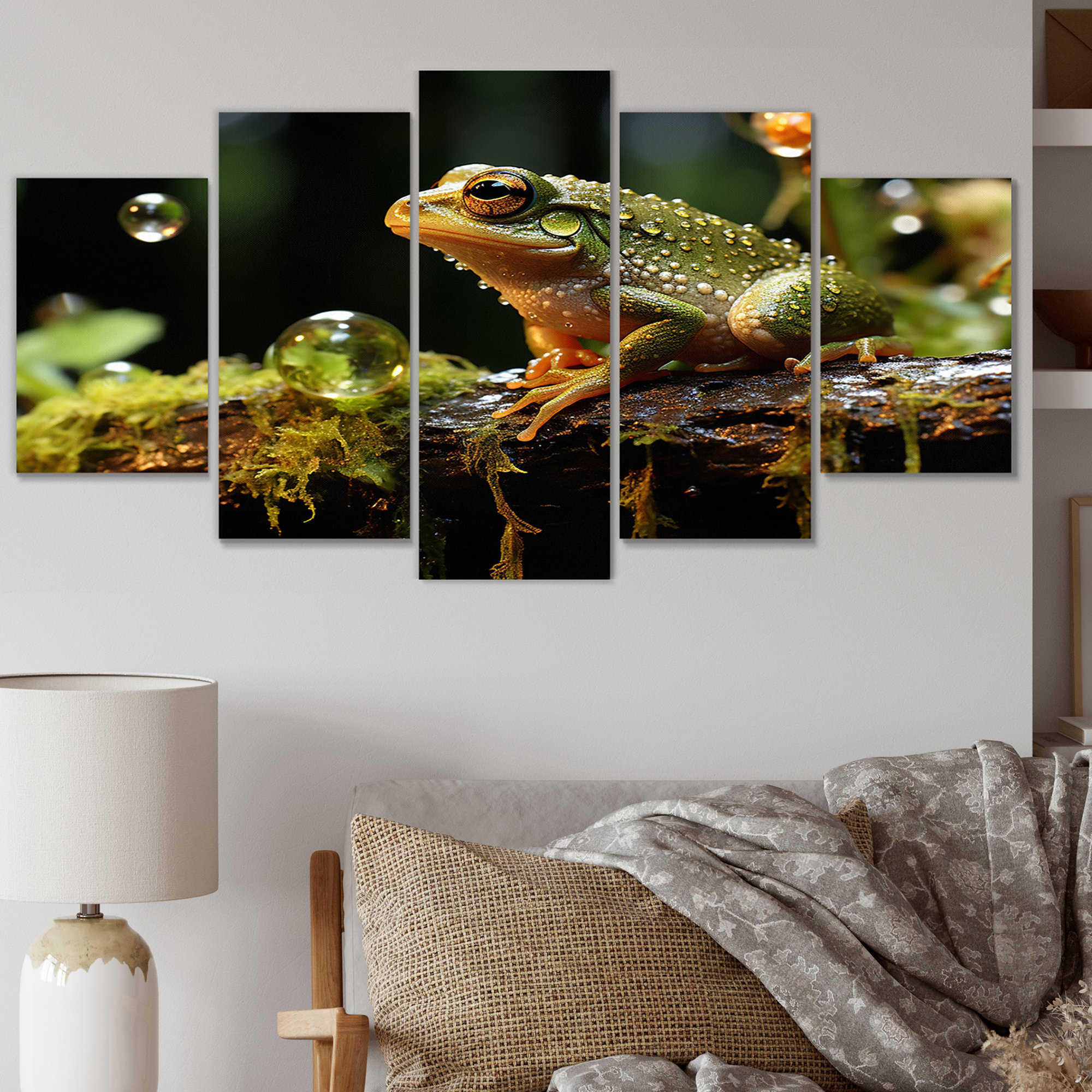 Ivy Bronx Portrait Of Green Frog Nature Photography - Animal Frog Wall ...