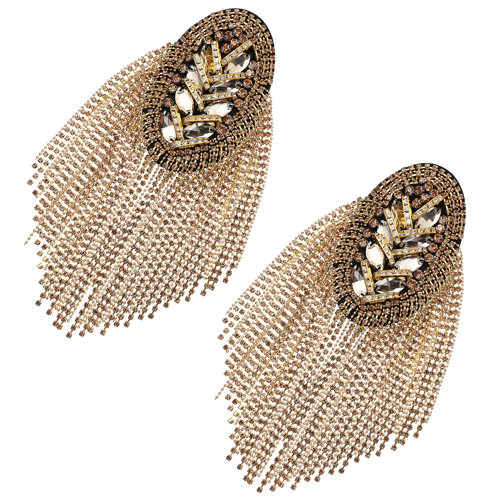 Mercer41 Rhinestone Fringe Shoulder Epaulets Crystal Epaulet Shoulder ...