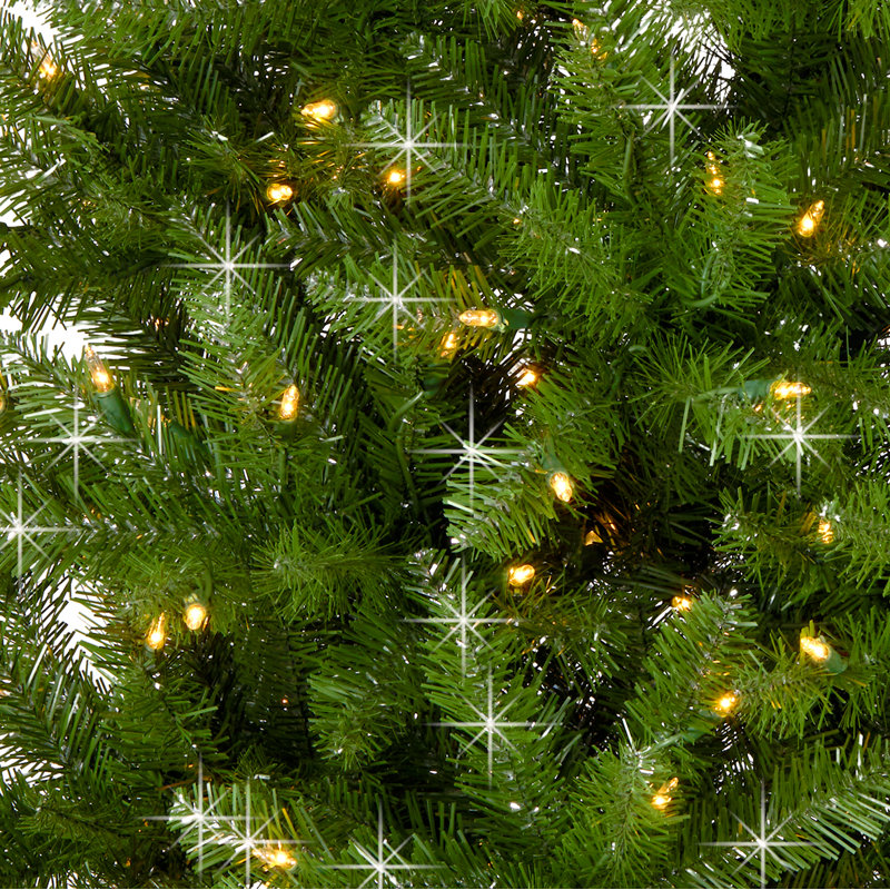 The Holiday Aisle® 7.5ft. Dunhill FirShimmer Tree Silver Tinsel with ...