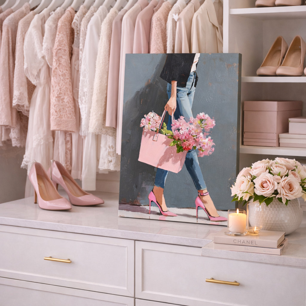 Latitude Run® Pink Bloom Walk Wrapped Canvas Wall Art | Wayfair