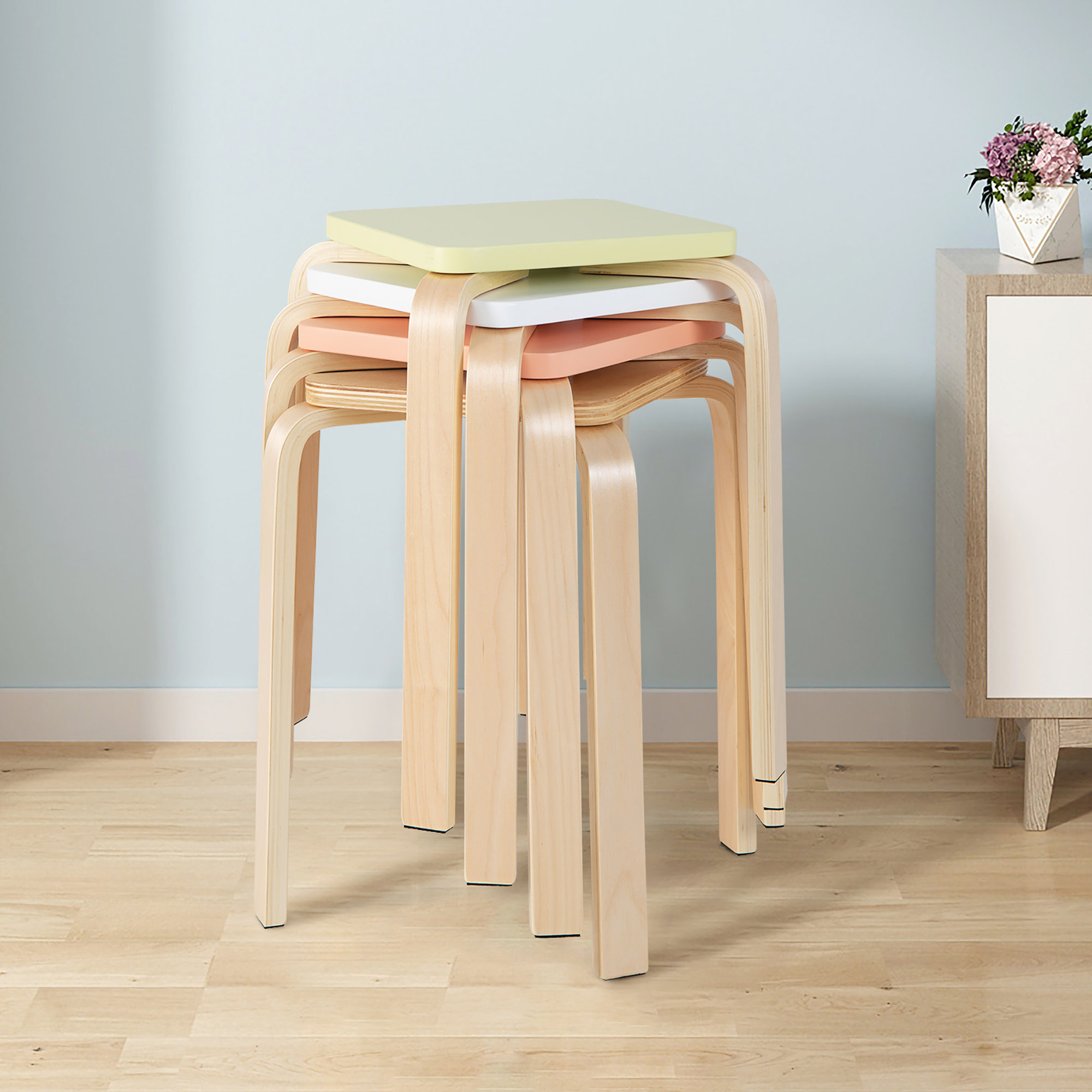 Latitude Run® Zorione 18'' Counter Stool with Solid Wood Frame ...