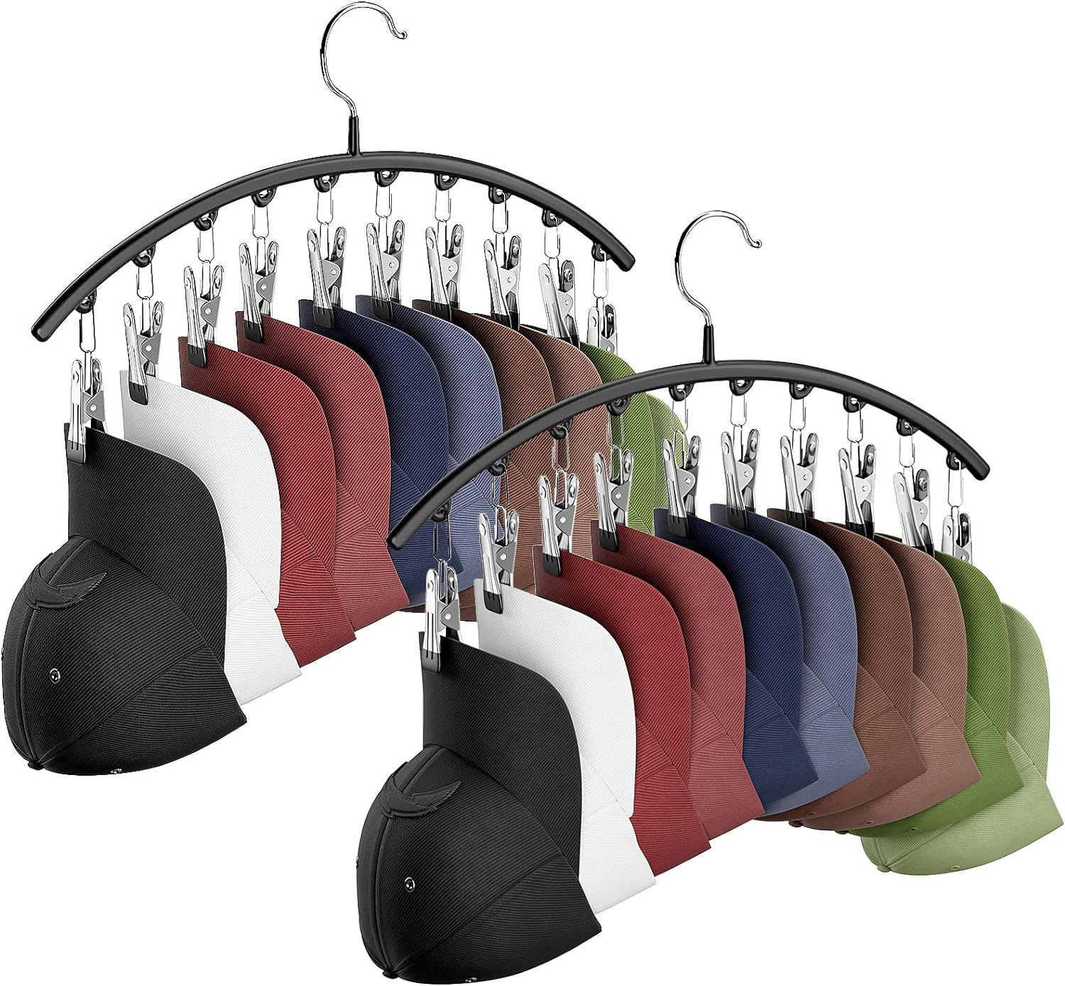 Hokku Designs Hat Hangers For Closet, Metal 2 Pack Hat Organizer Holder ...