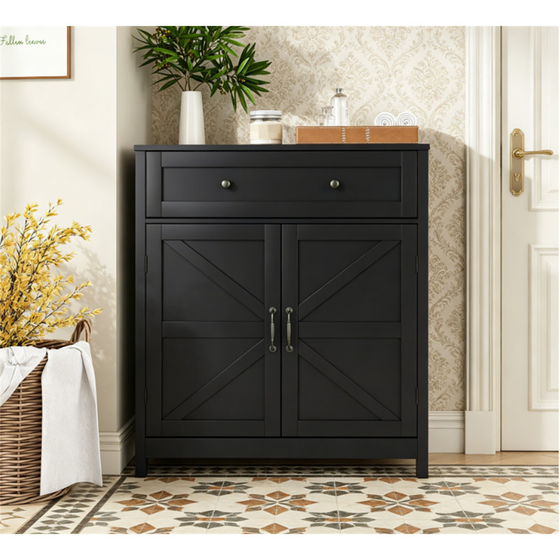 Latitude Run® Farmhouse Storage Cabinet With Drawer And Adjustable ...