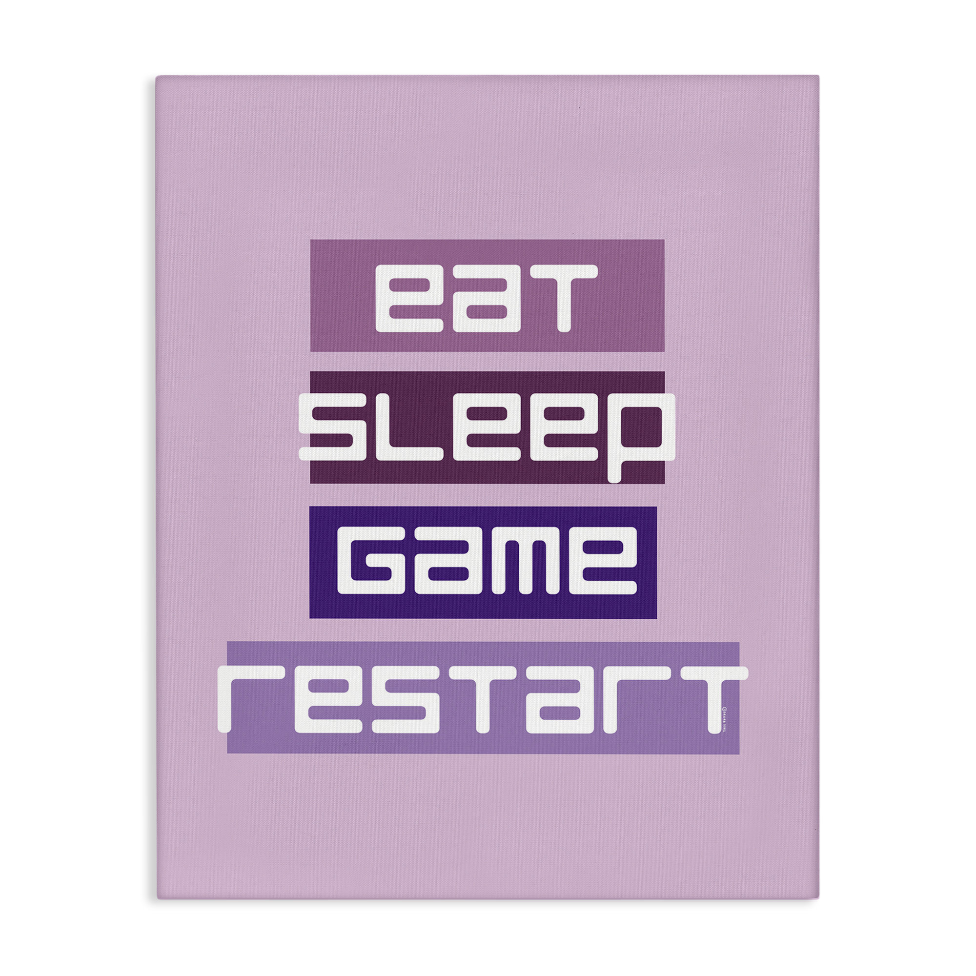 George Oliver Eat Sleep Game Restart Canvas, design by Yass Naffas ...
