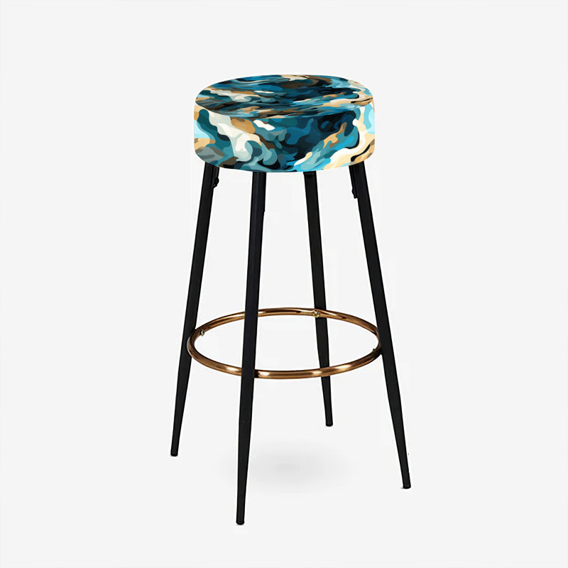Design Art Futuristic Stealth Black And Blue - Abstract Bar Stools Set ...