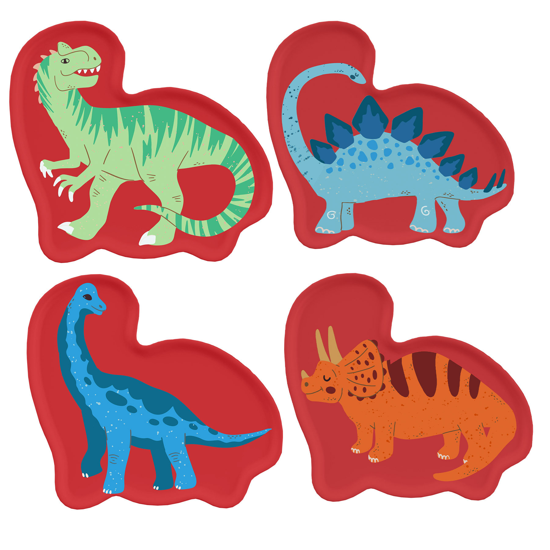 Ebern Designs Kids' 4-Pack Dinosaur Plates | Wayfair