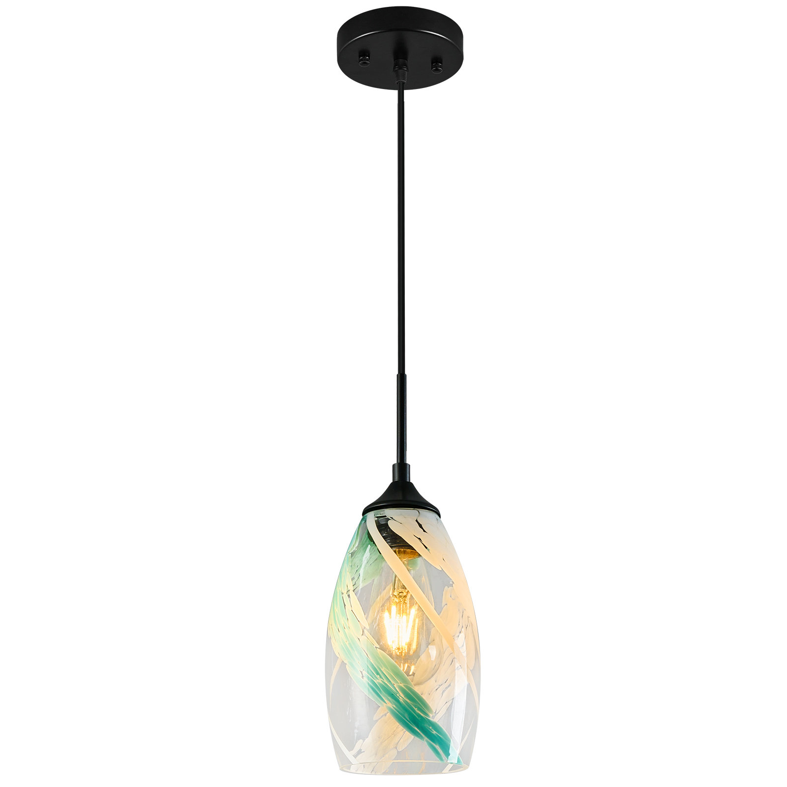 Wrought Studio™ Modern Glass Pendant Light Ocean Pendant Lights Kitchen ...