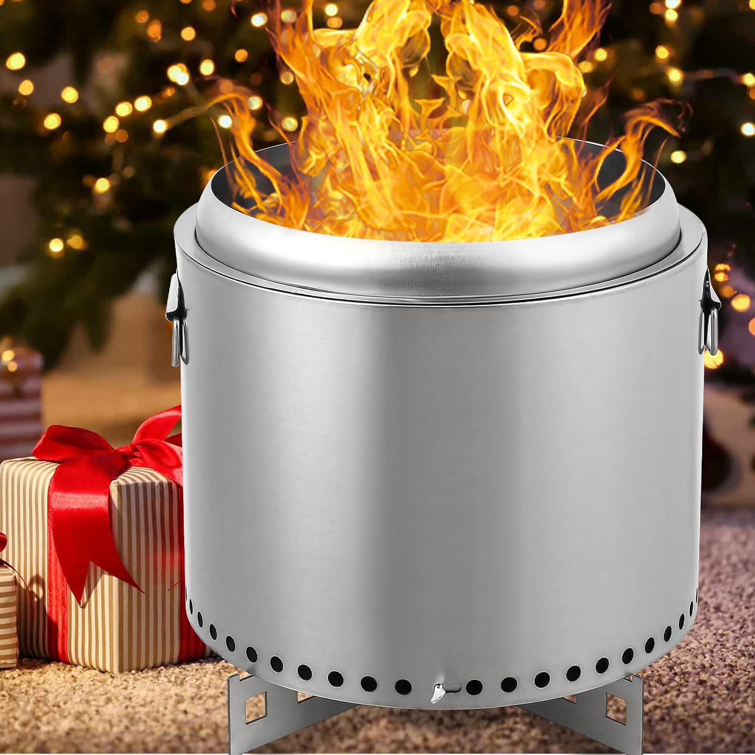 Arlmont & Co. Smokeless Fire Pit, Portable Backyard Fire Pit With ...