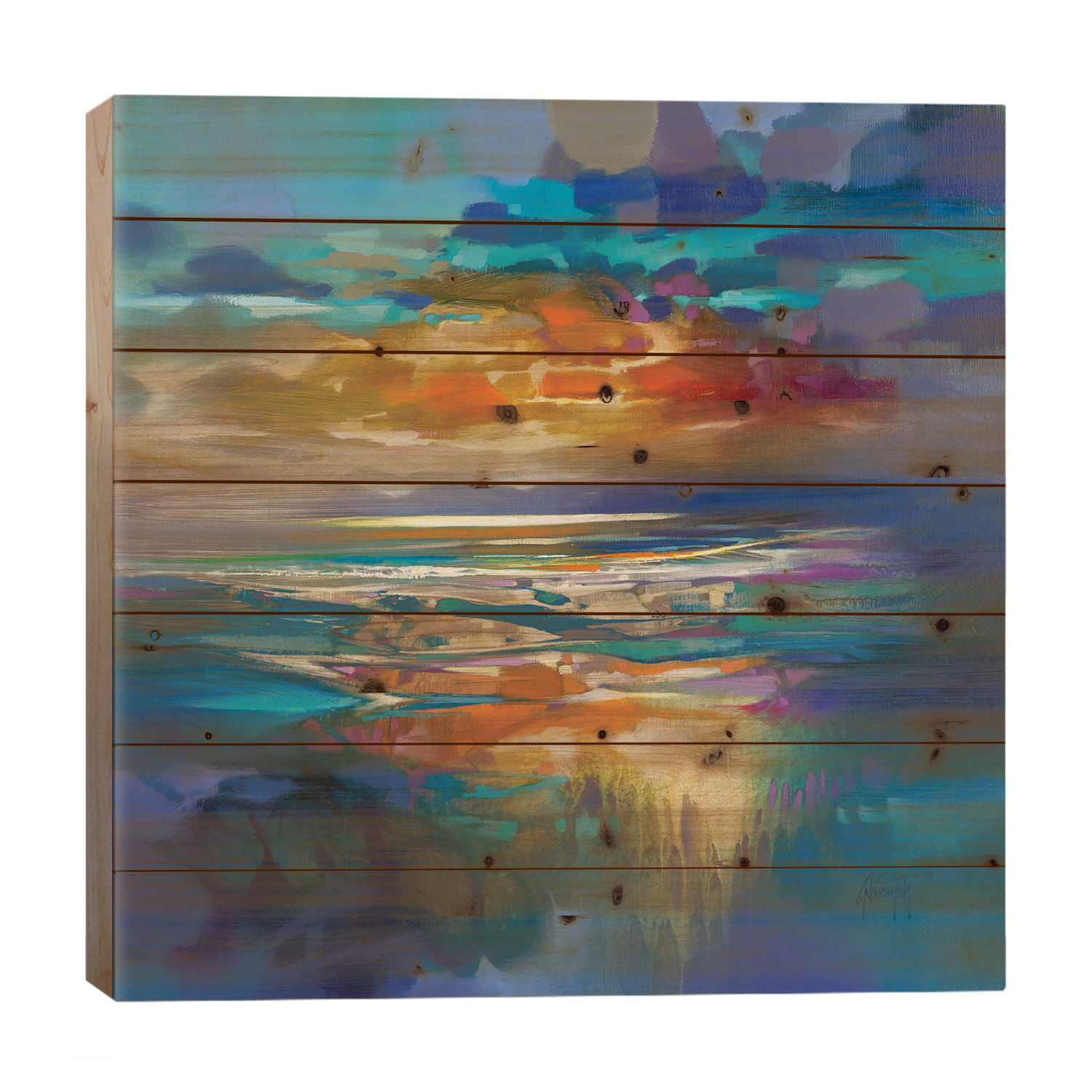 Rosecliff Heights Liquid Cyan by Scott Naismith - Unframed Painting on ...