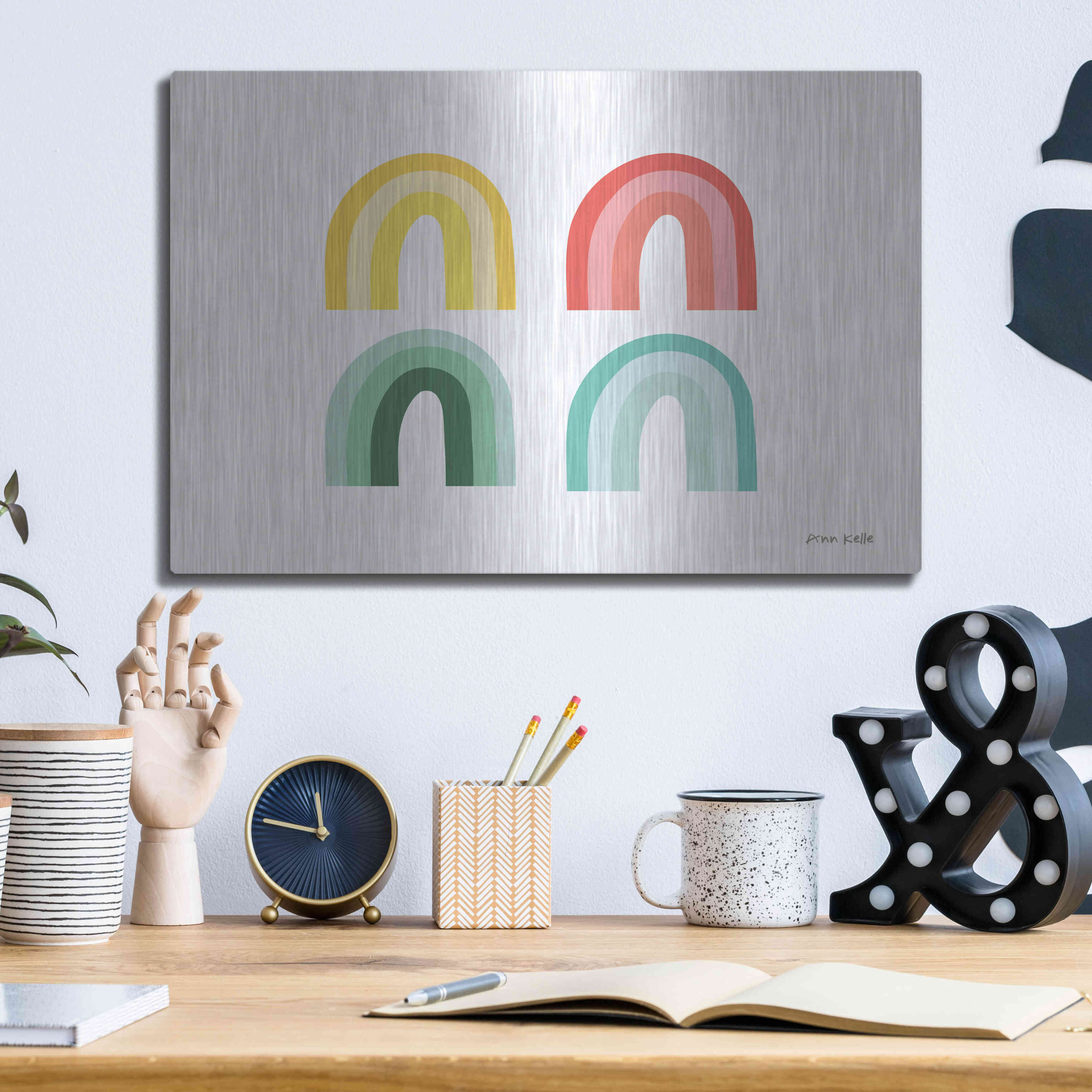 George Oliver 'Rainbow Colors I' by Ann Kelle Designs, Metal Wall Art | Wayfair