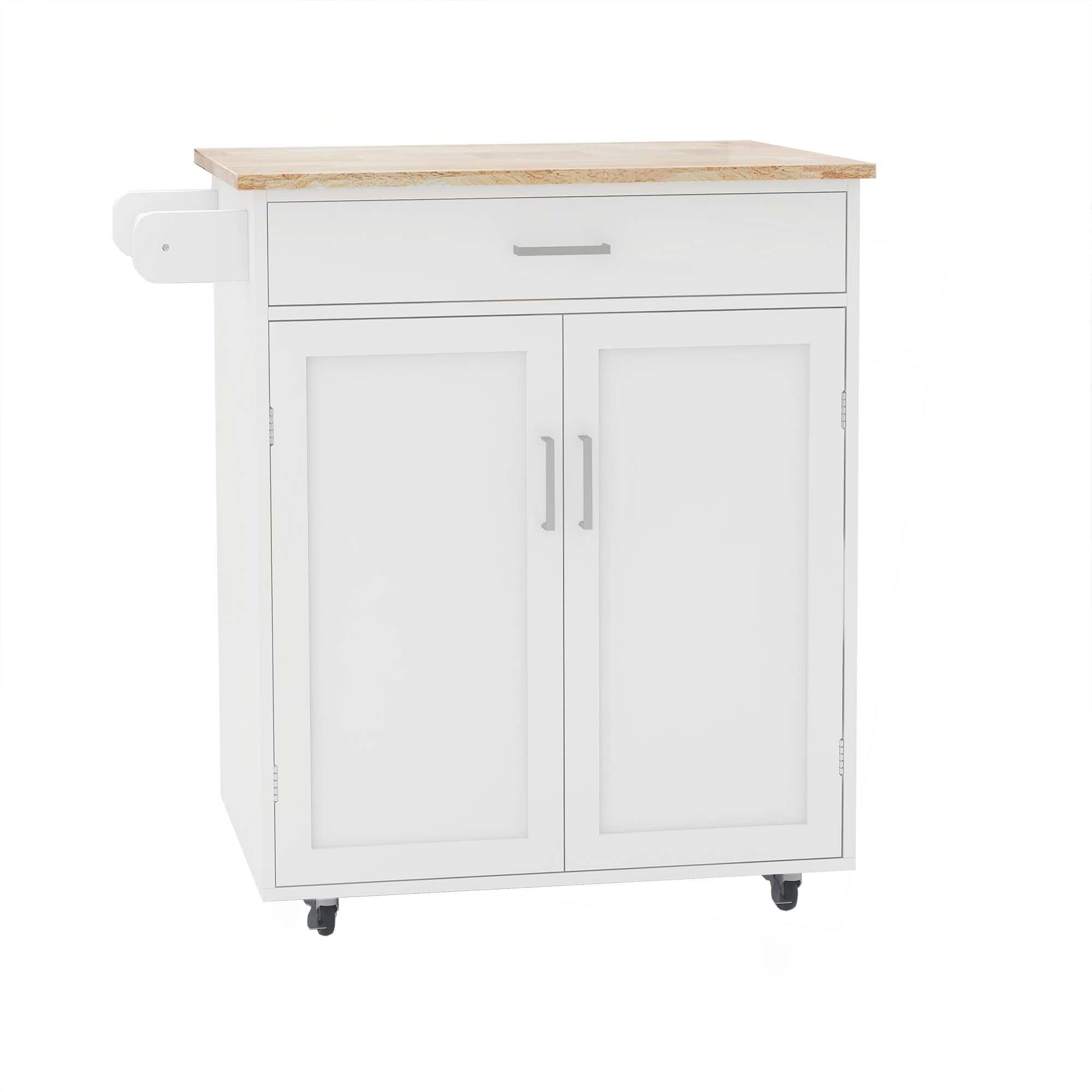 Ophelia & Co. Kitchen Island Rolling Trolley Cart with 1 Drawer & 2 ...