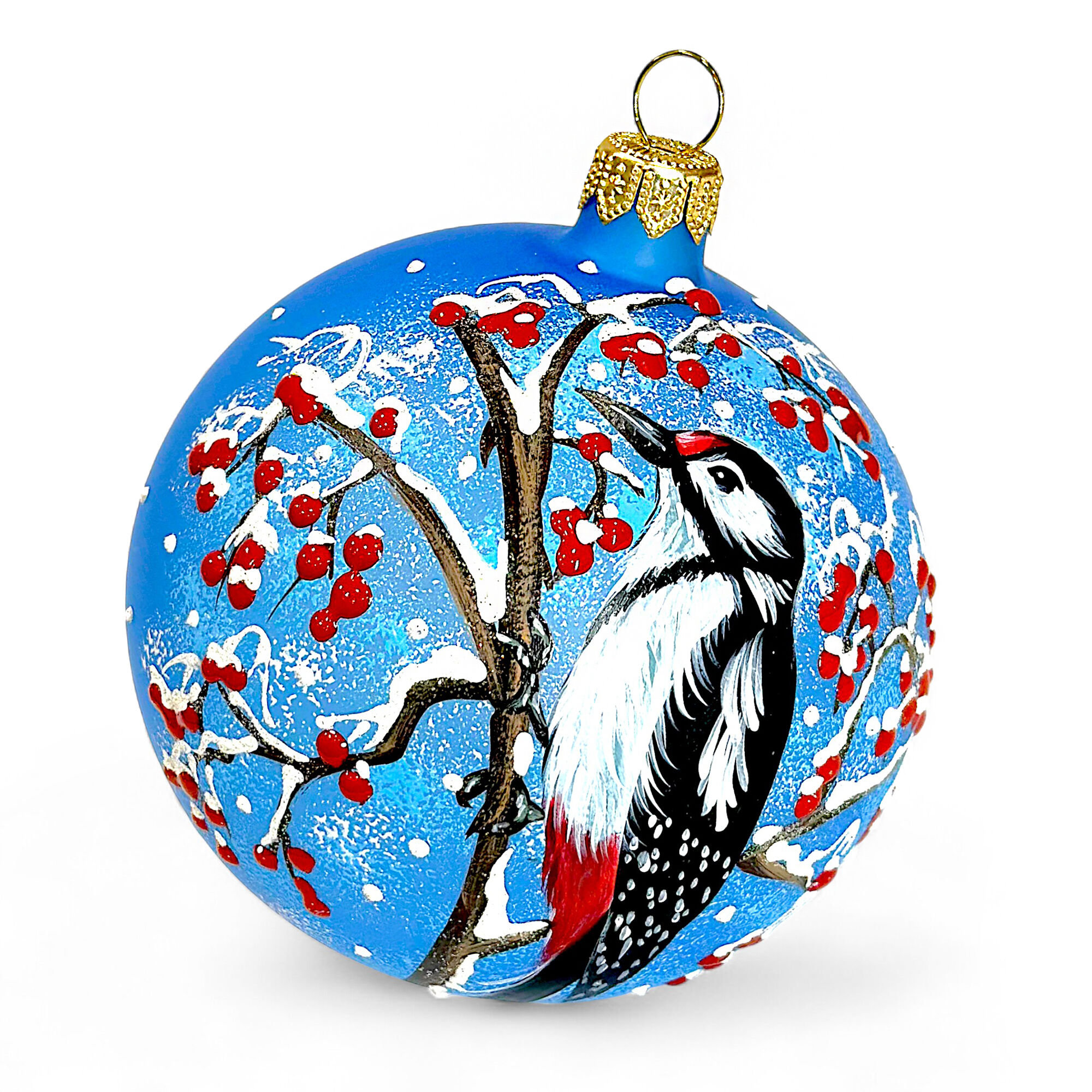 The Holiday Aisle® Collectible Hand-painted Glass Ornament – Woodpecker ...