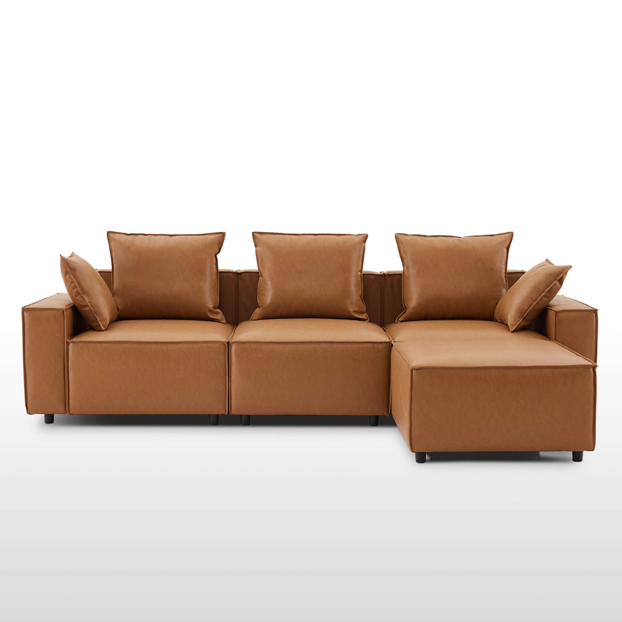 Latitude Run® 4-Piece Modular Couch Square Armrest Sectional | Wayfair