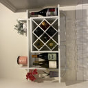 Latitude Run® Alina Wall Mounted Wine Bottle & Glass Rack in White ...