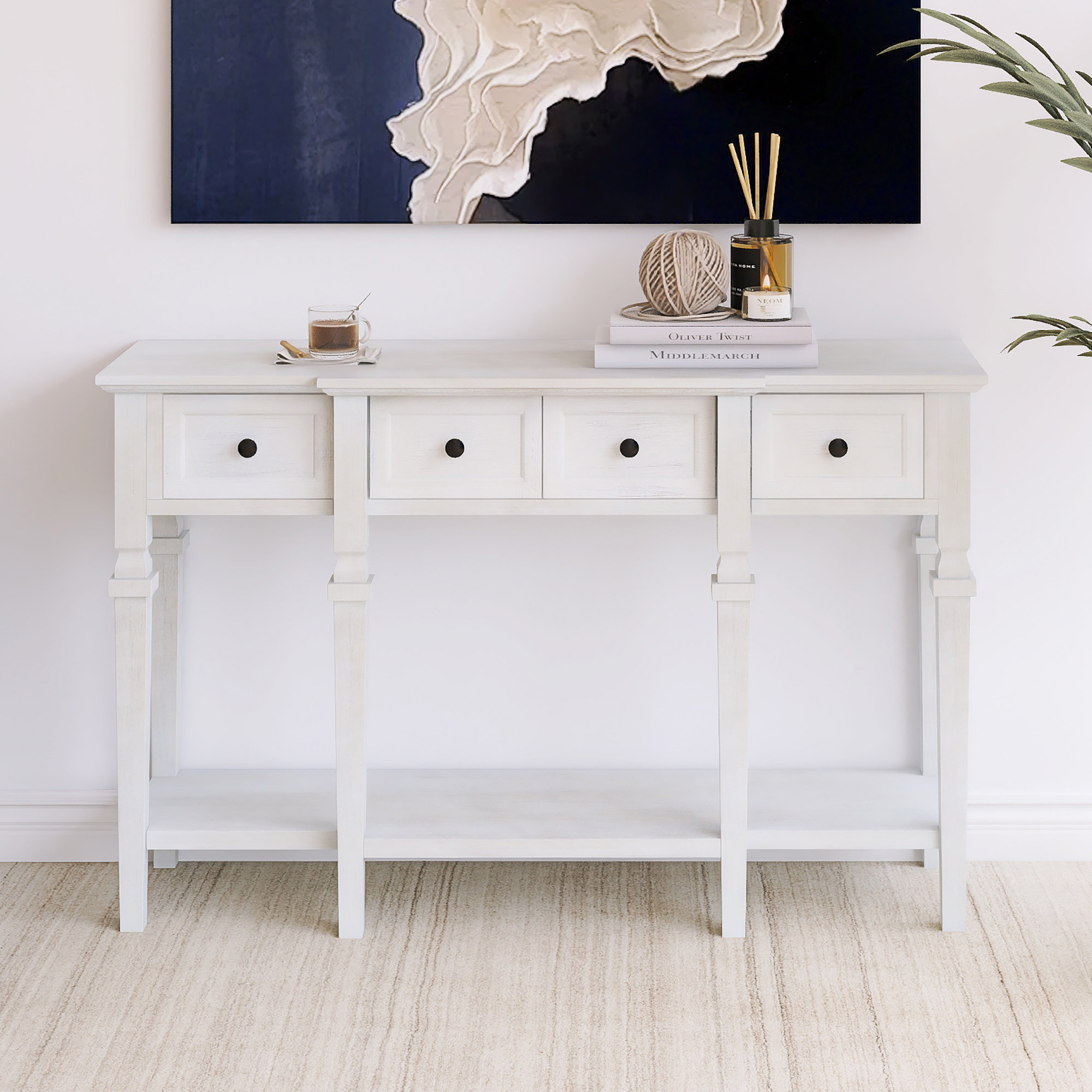 Canora Grey 48 Inch Console Table With 4 Drawers | Wayfair