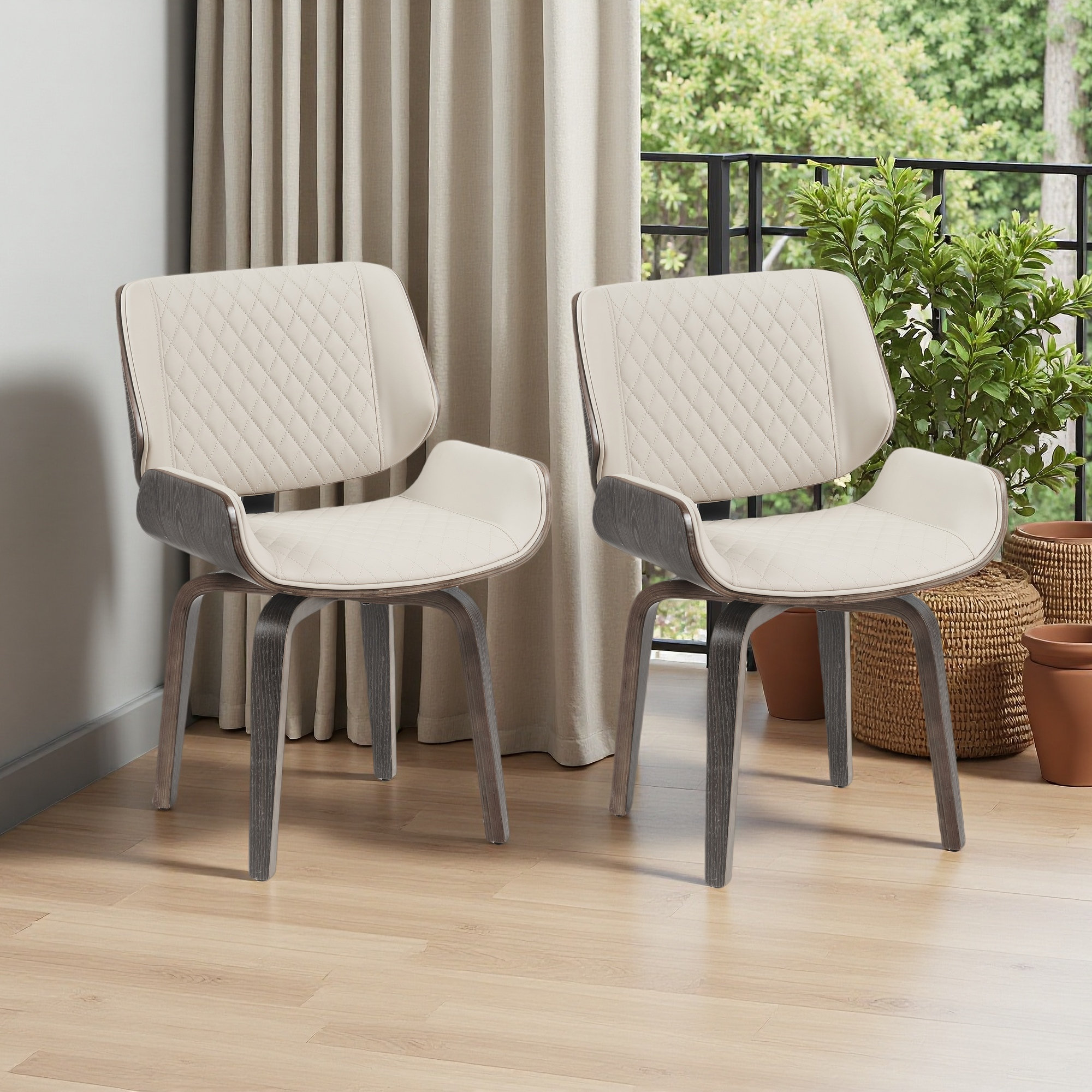 George Oliver Mid-Century Modern Swivel Dining Chairs (Set of 2) - 360 ...