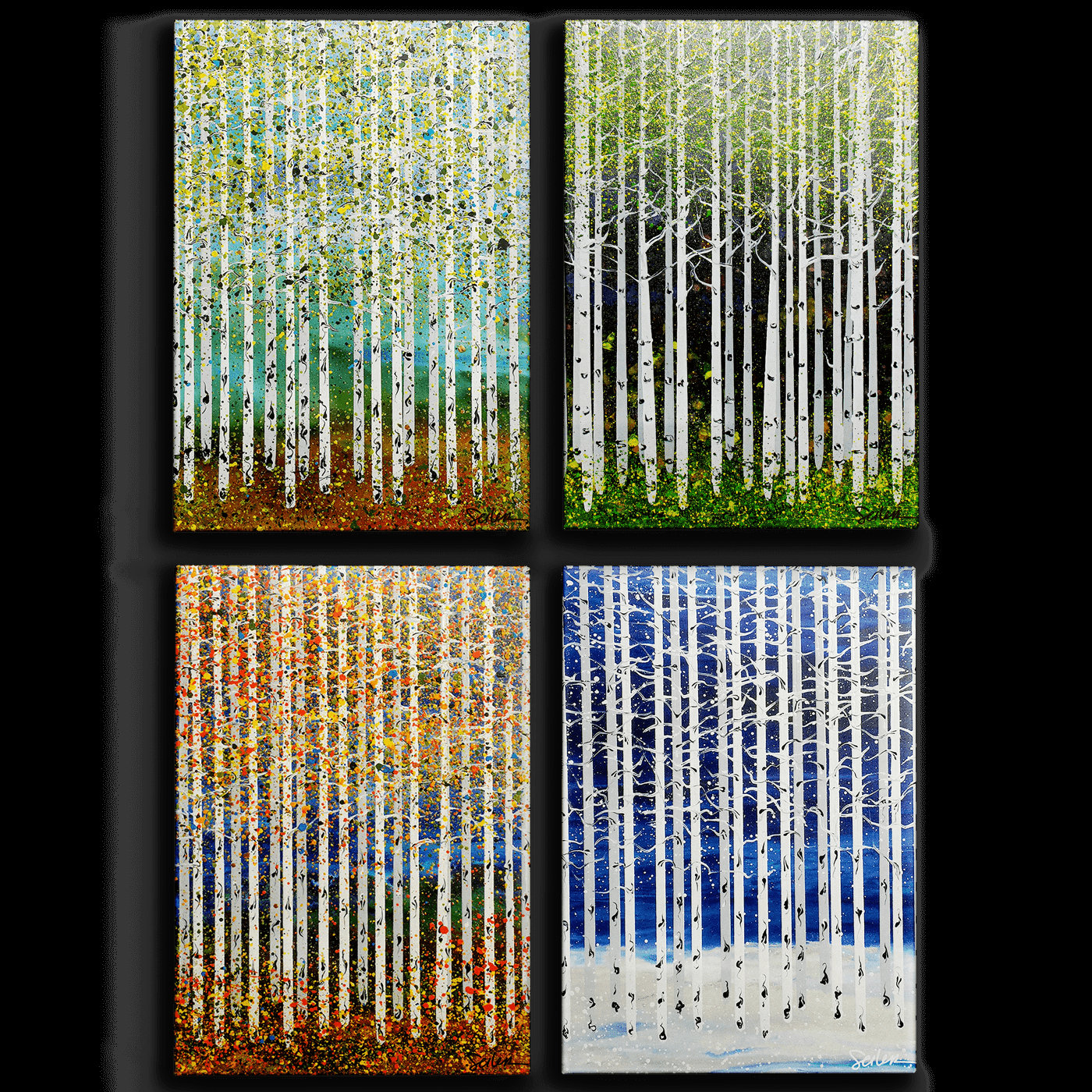 Meissenburg Designs Seasonal Impressions by Nancy Seiler 4-Piece Wall ...