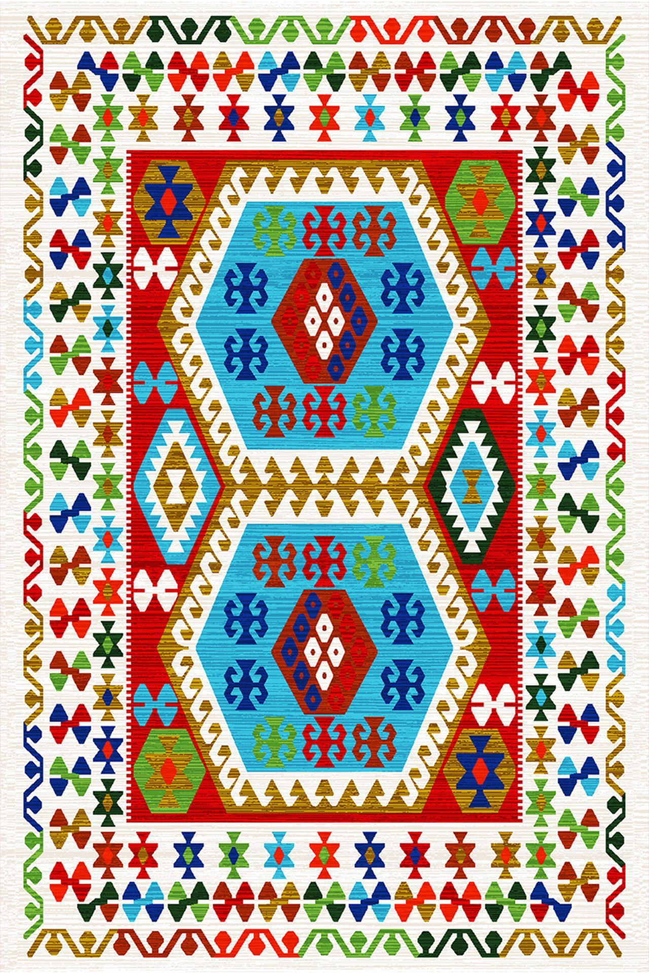 Bungalow Rose Multi-Colored Traditional Motif Patterned Decorative Rug ...