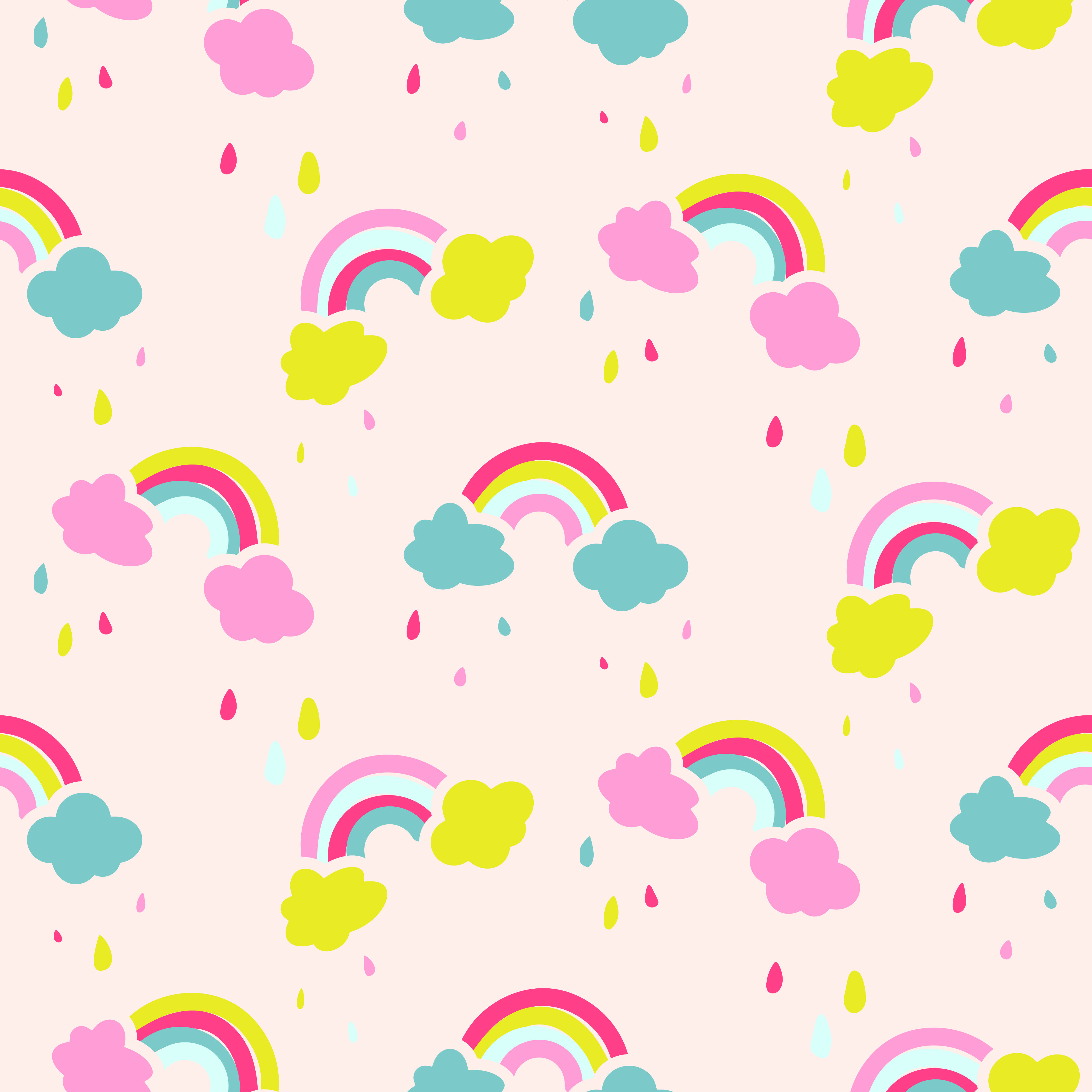 Isabelle & Max™ Abdallah Rainbow And Clouds Cute Baby Seamless Vector ...