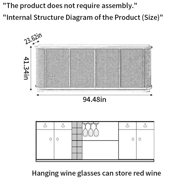 KPXU Bar Counter 94.48-Inch Vintage Bar Counter Front Desk with Single ...