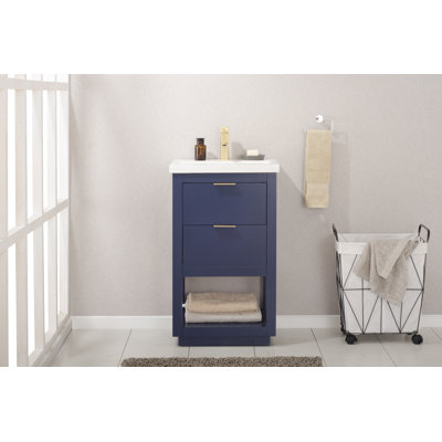 Brayden Studio® Eanes 24'' Single Bathroom Vanity with Porcelain Top ...