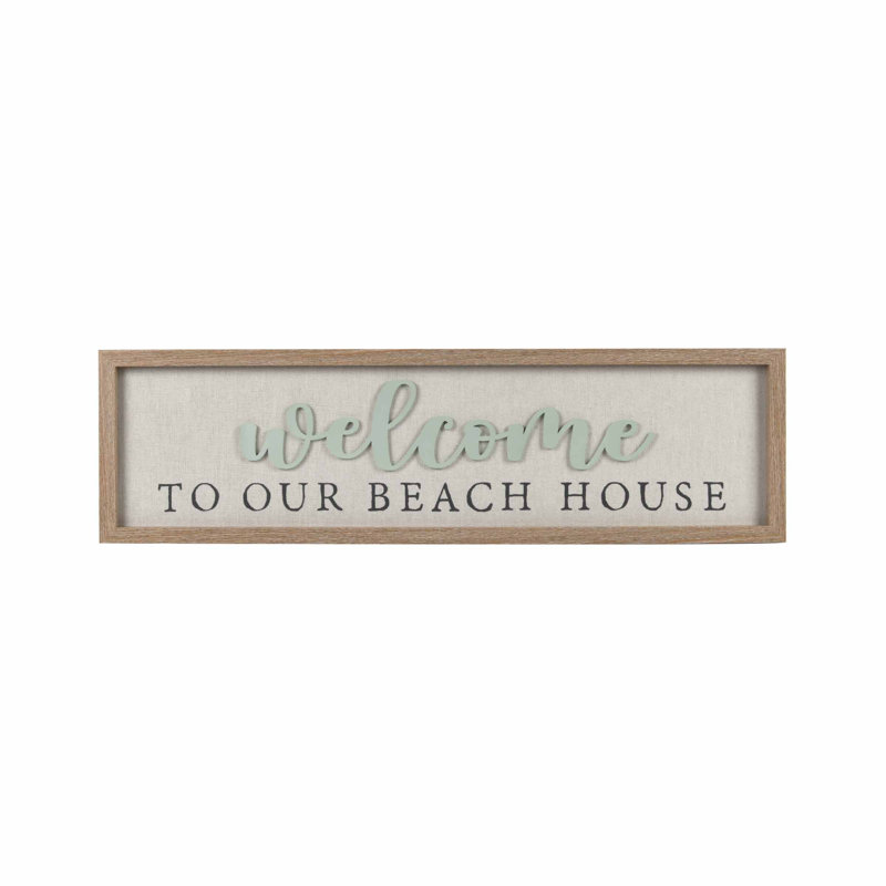 Trinx Welcome to Our Beach House Coastal Linen Wall Décor | Wayfair
