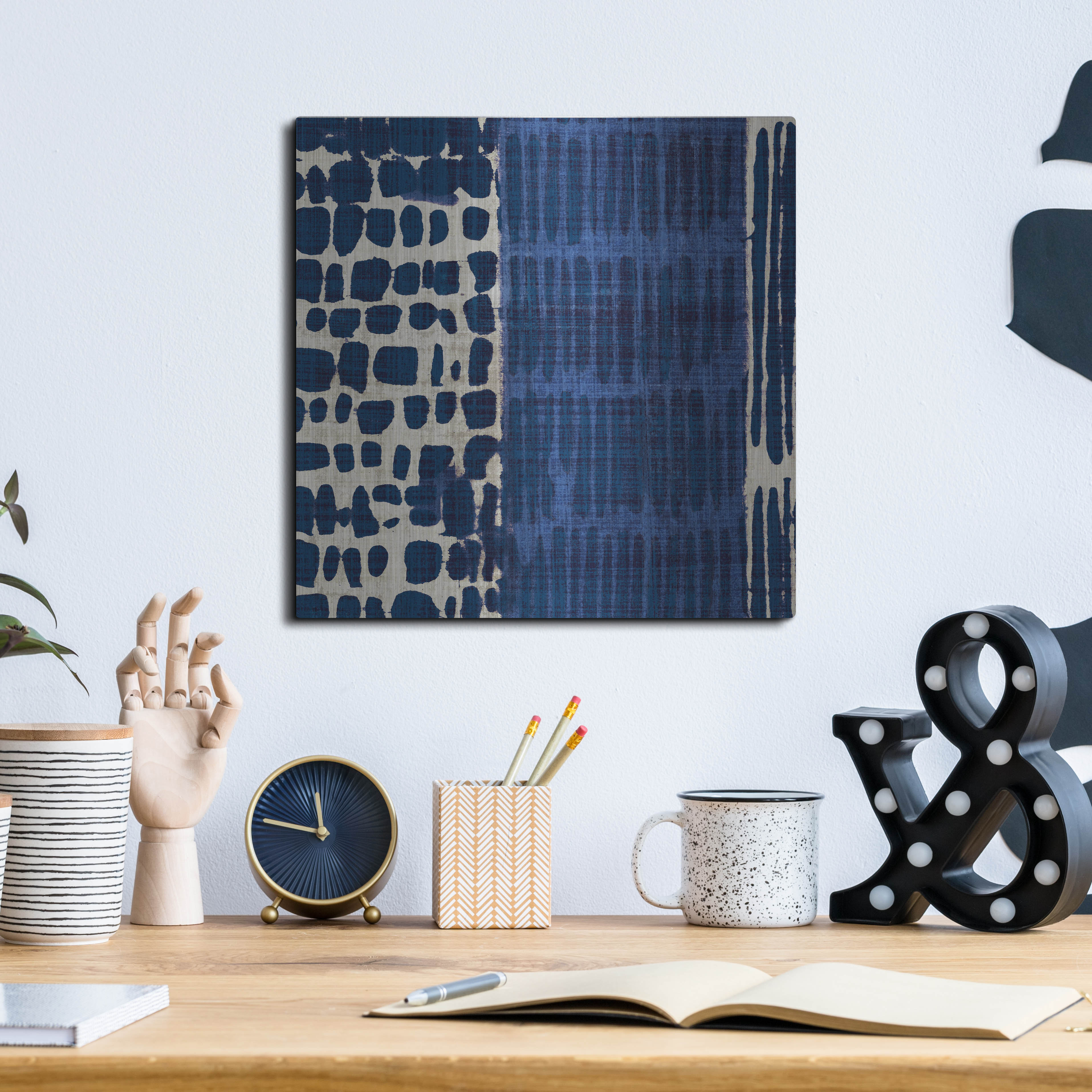 Wrought Studio Indigo Batik 1' by Wild Apple Portfolio Metal Wall Art ...