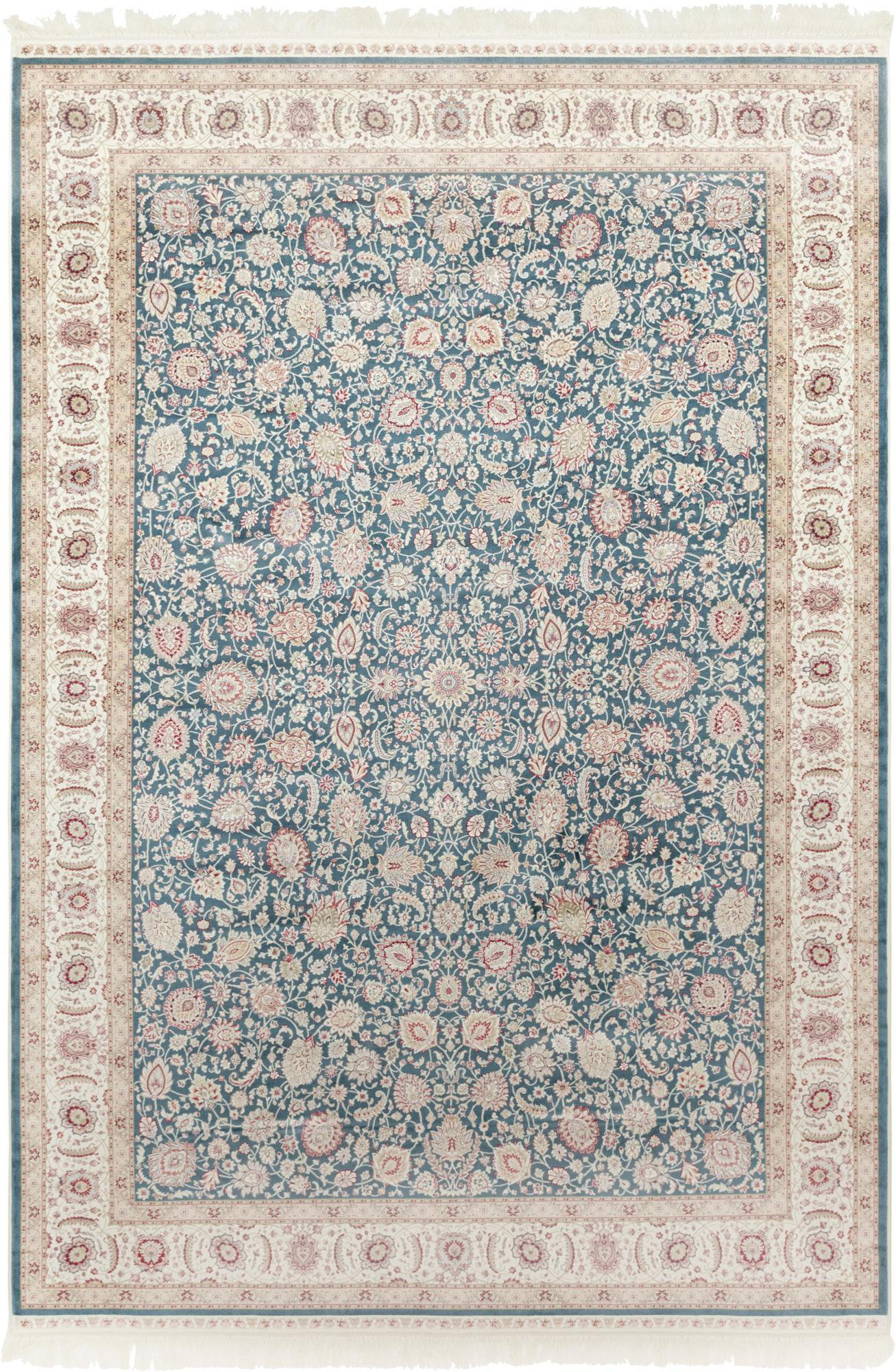 Canora Grey Dashamir Oriental Bamboo Slat/Seagrass Area Rug in Blue Mix ...