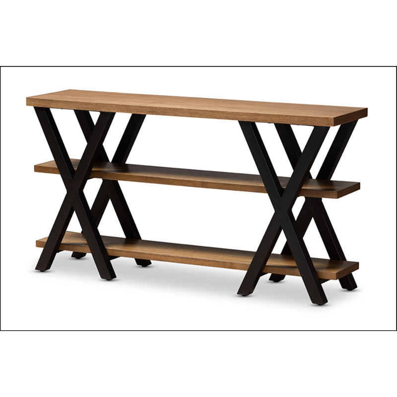 Union Rustic Bellamira Vintage Rustic Industrial Console Table ...