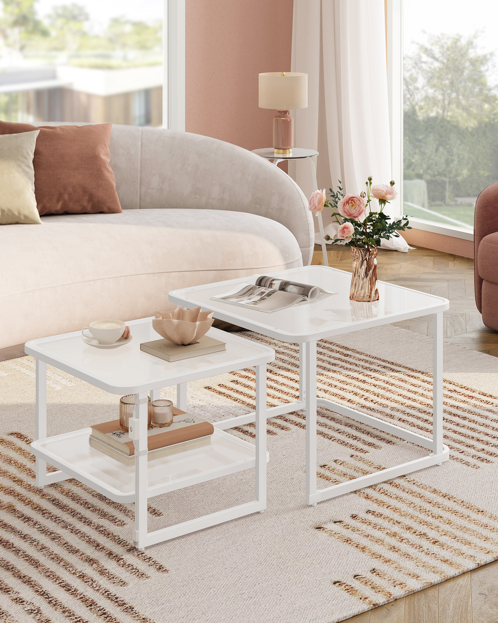 stacking coffee table square