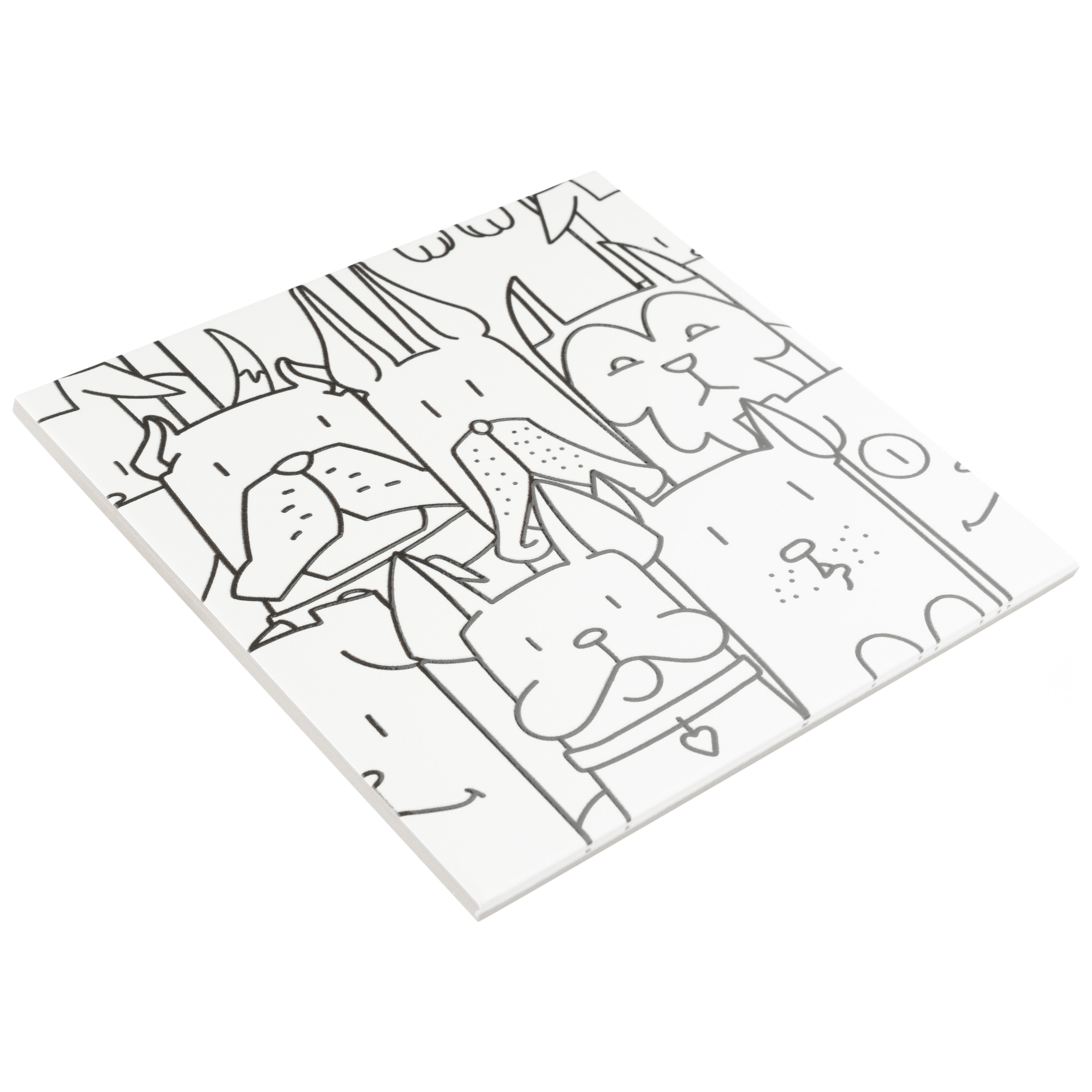 Merola Tile Oh My Dog 10" x 10" Porcelain Patterned Wall & Floor Tile ...