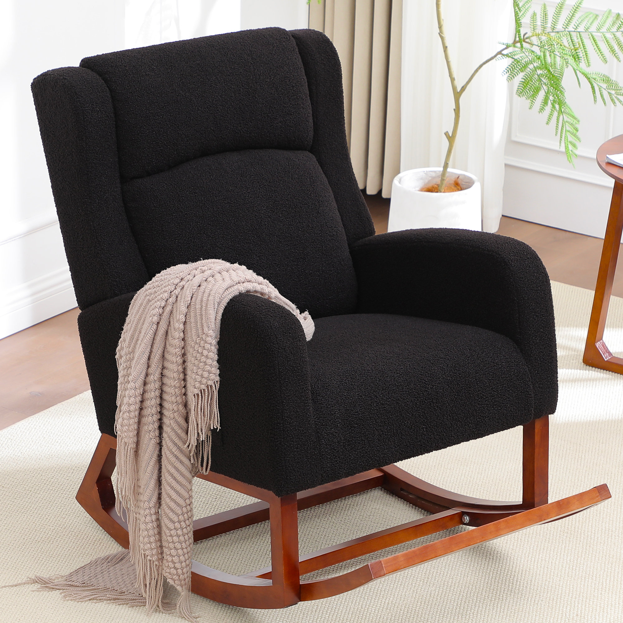 Isabelle & Max™ 27.3" Wide Solid Wood Leg Rocking Chair with Footrest ...