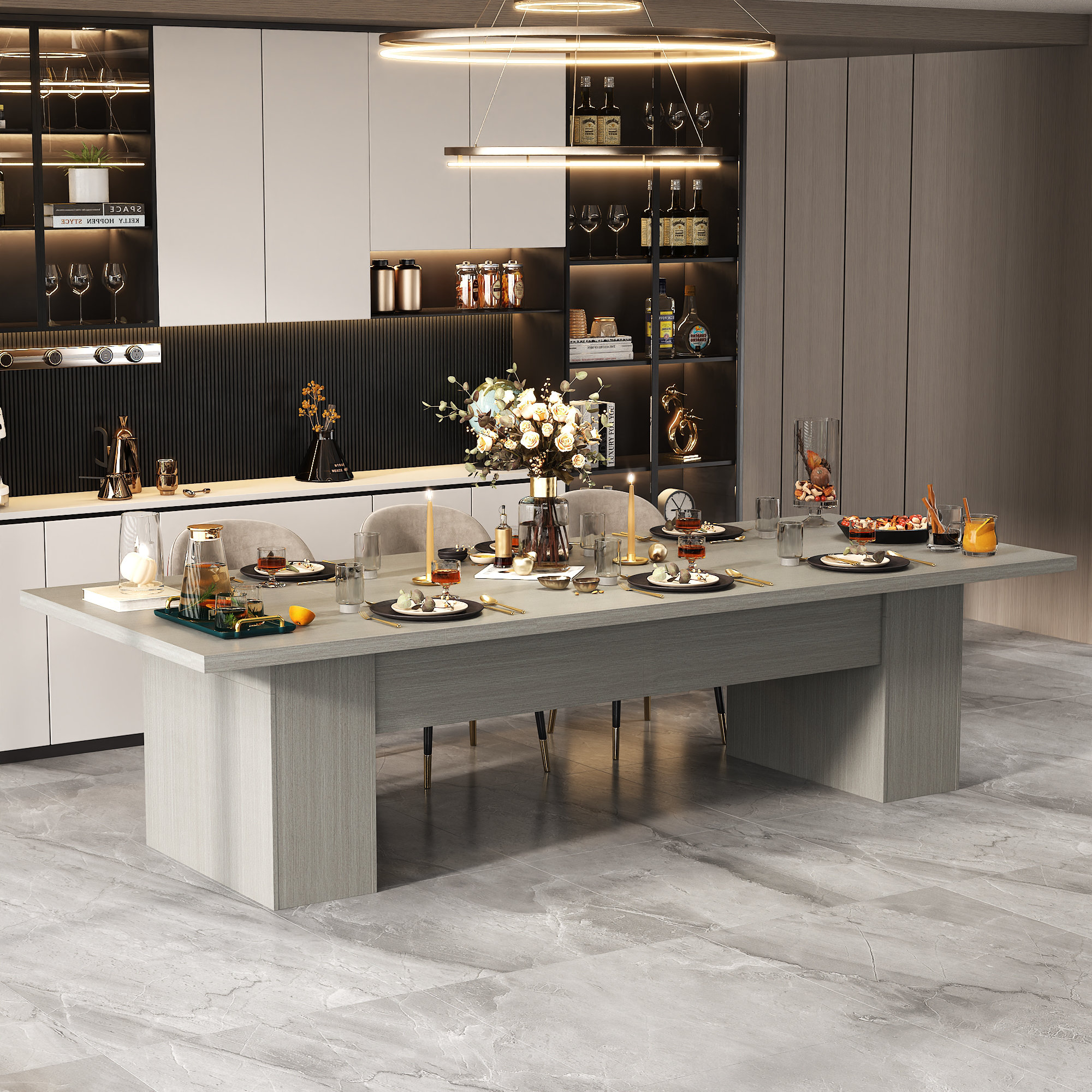 Latitude Run® 126" W Dining Table For 12 Person | Wayfair