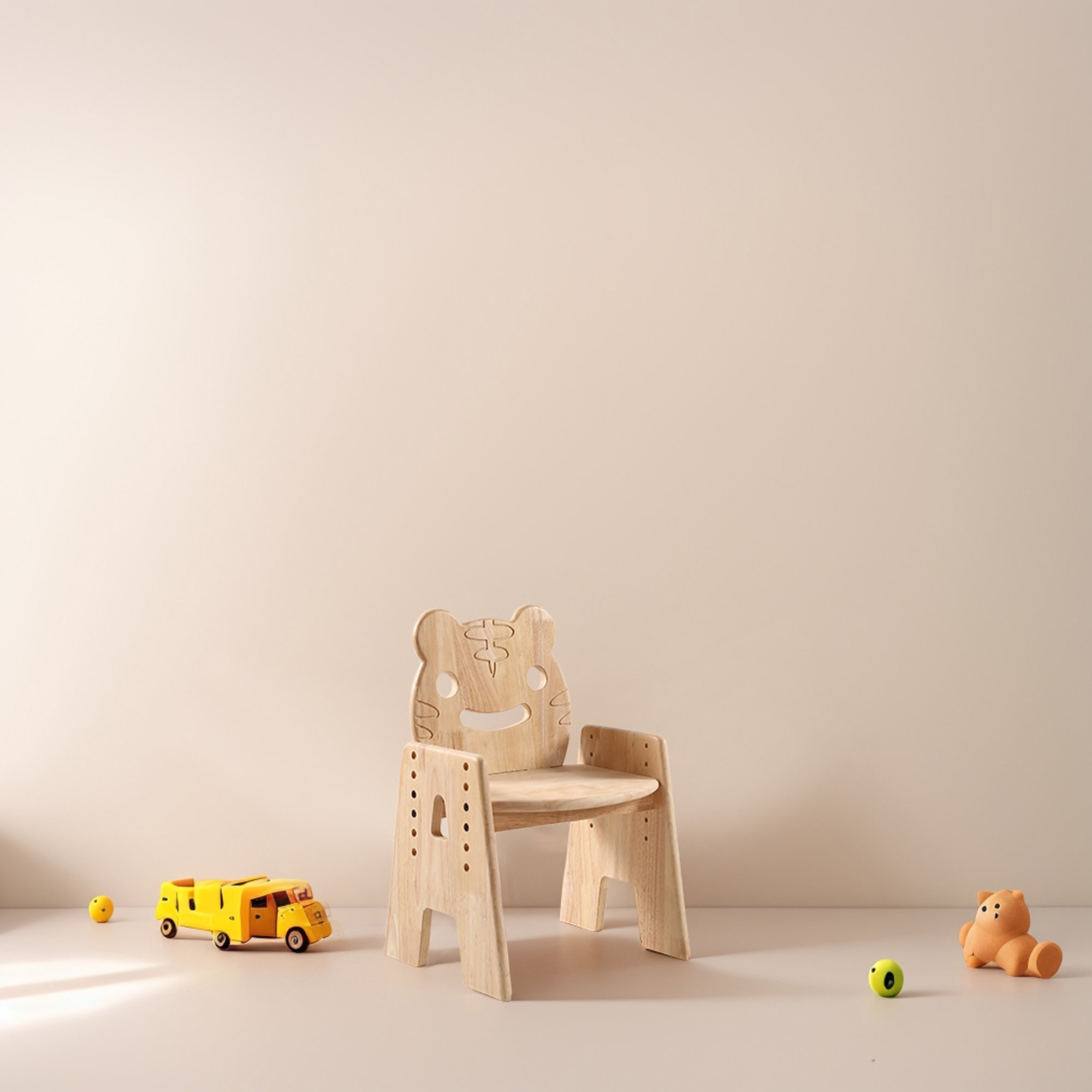 Zoomie Kids Wooden Toddler Chair, Naturally Finished Solid Hardwood ...