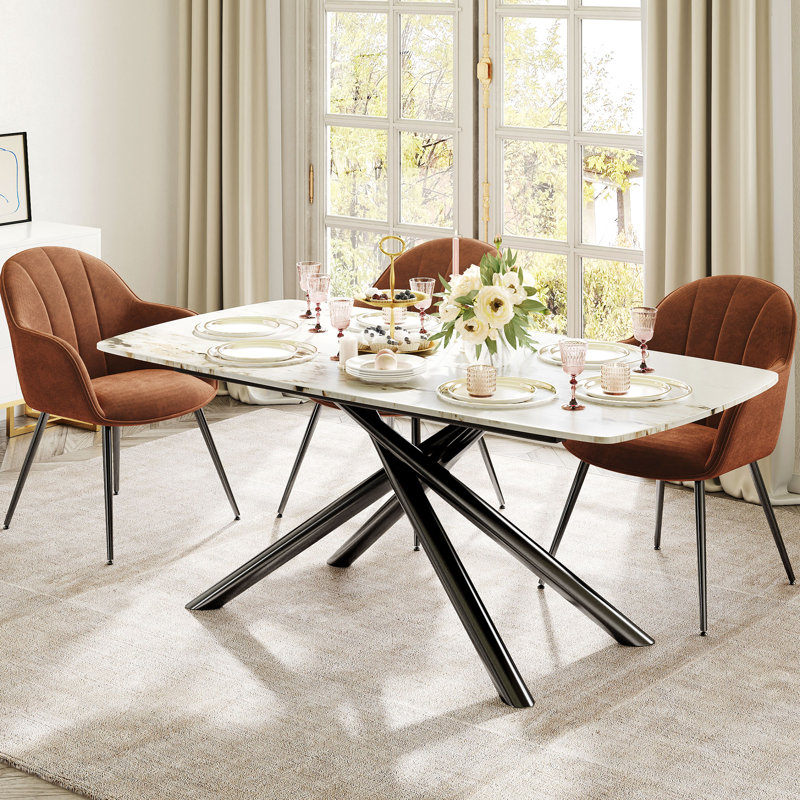 Ivy Bronx 63" Sintered Stone Pedestal Dining Table | Wayfair