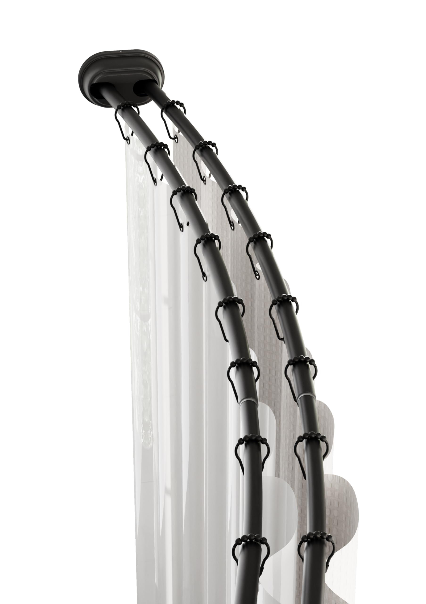 Passetas Double Curved Tension Shower Curtain Rod, No Drilling ...