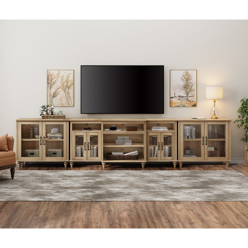 One Allium Way® Farmhouse TV Stand For TV, Home Entertainment Center ...