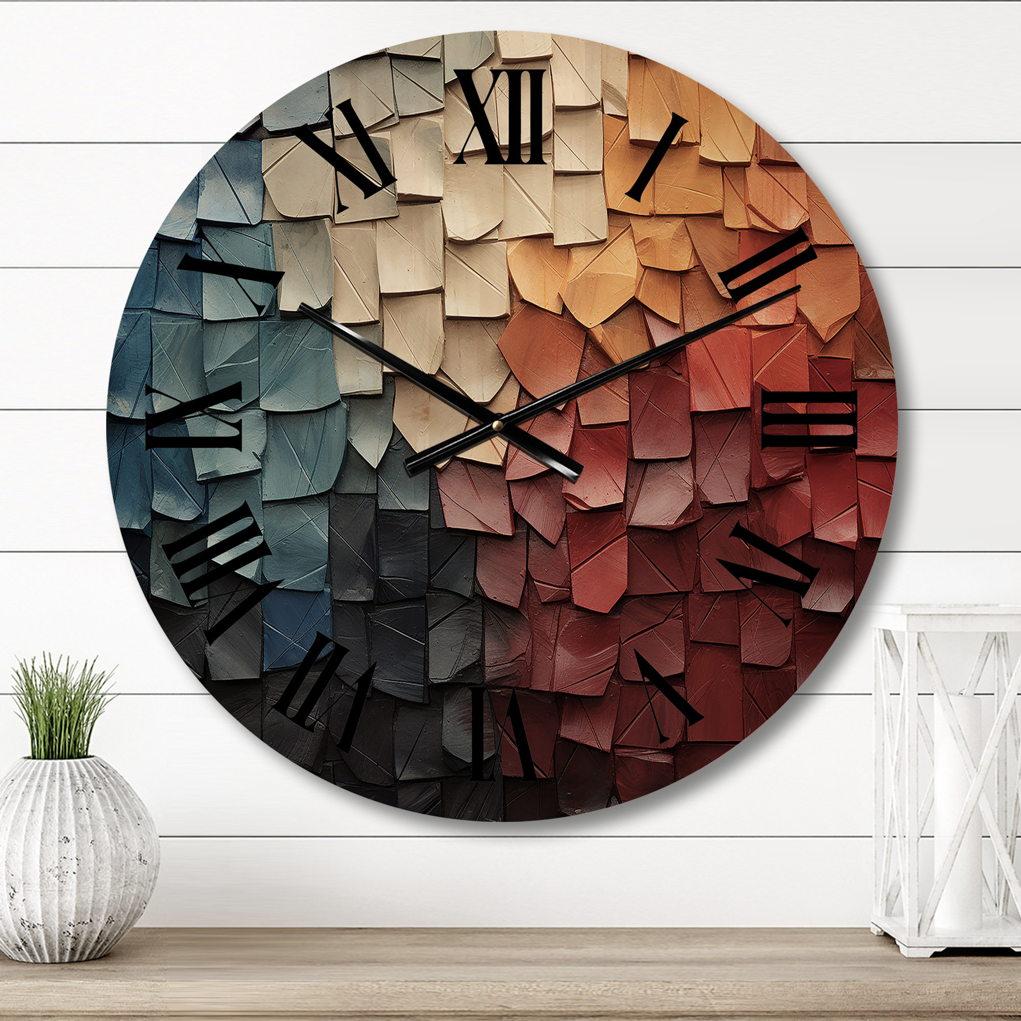 East Urban Home Forest Red Wood Collage III - Modern Oversized Wood ...