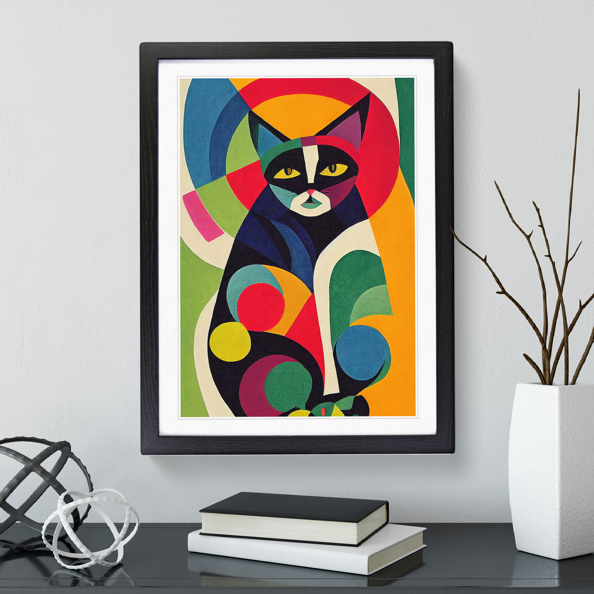 George Oliver Abstract Cat No.3 - Picture Frame Graphic Art | Wayfair.co.uk