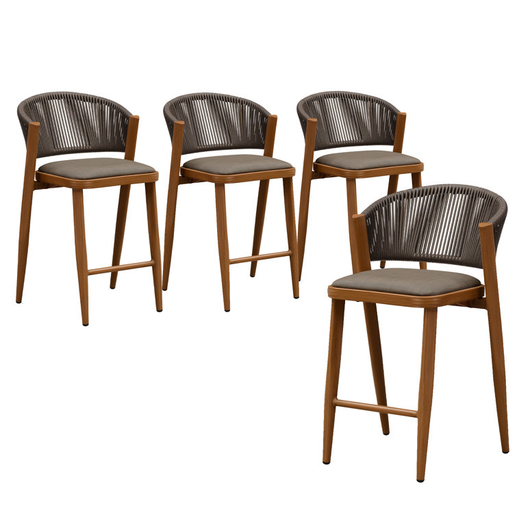 Wade Logan® Brasia Polyethylene (PE) Wicker Outdoor Stool with Cushion ...