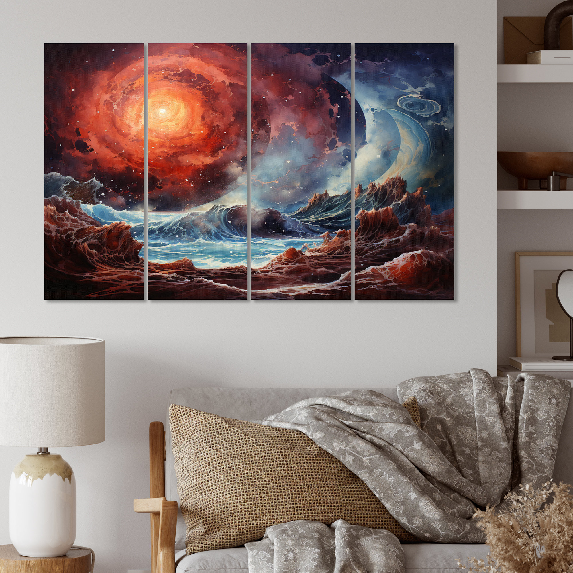 Millwood Pines Planet Jupiter Stormy I - Jupiter Wall Decor - 4 Panels ...