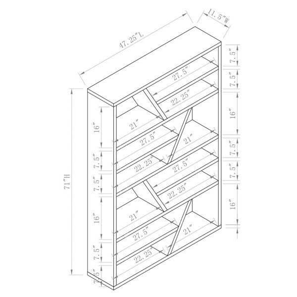 Mercury Row® Dailey Geometric Bookcase & Reviews | Wayfair