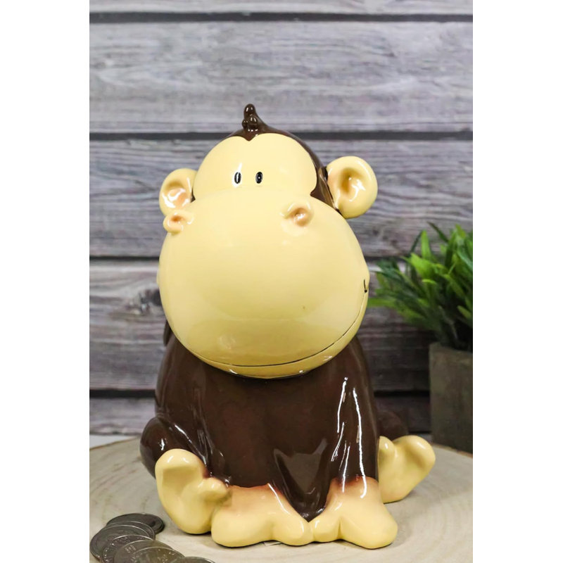 Millwood Pines Whimsical Playful Ape Chimp Monkey Money Coin Savings ...