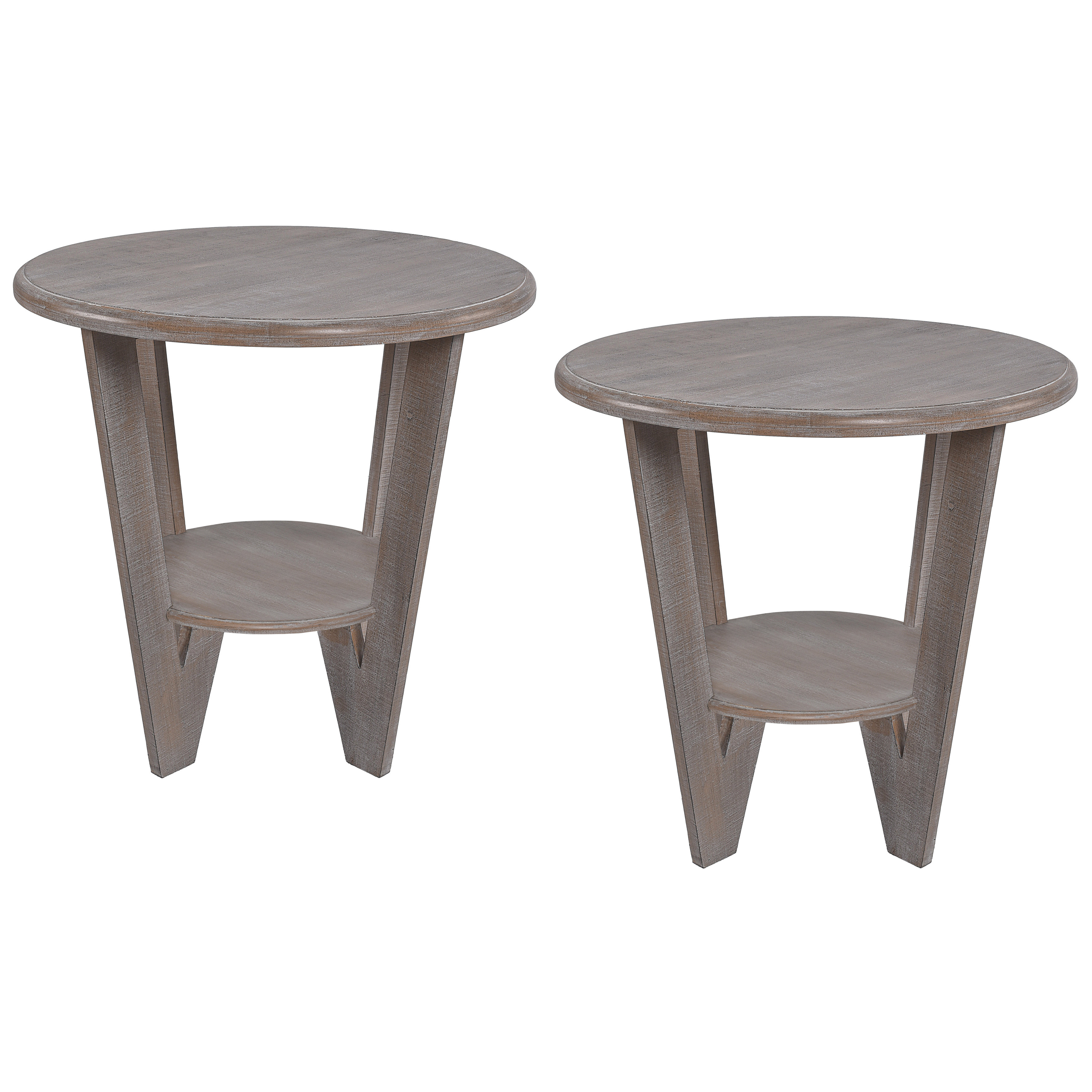 Gracie Oaks Ailith Rustic Farmhouse Round End Table, French Country ...