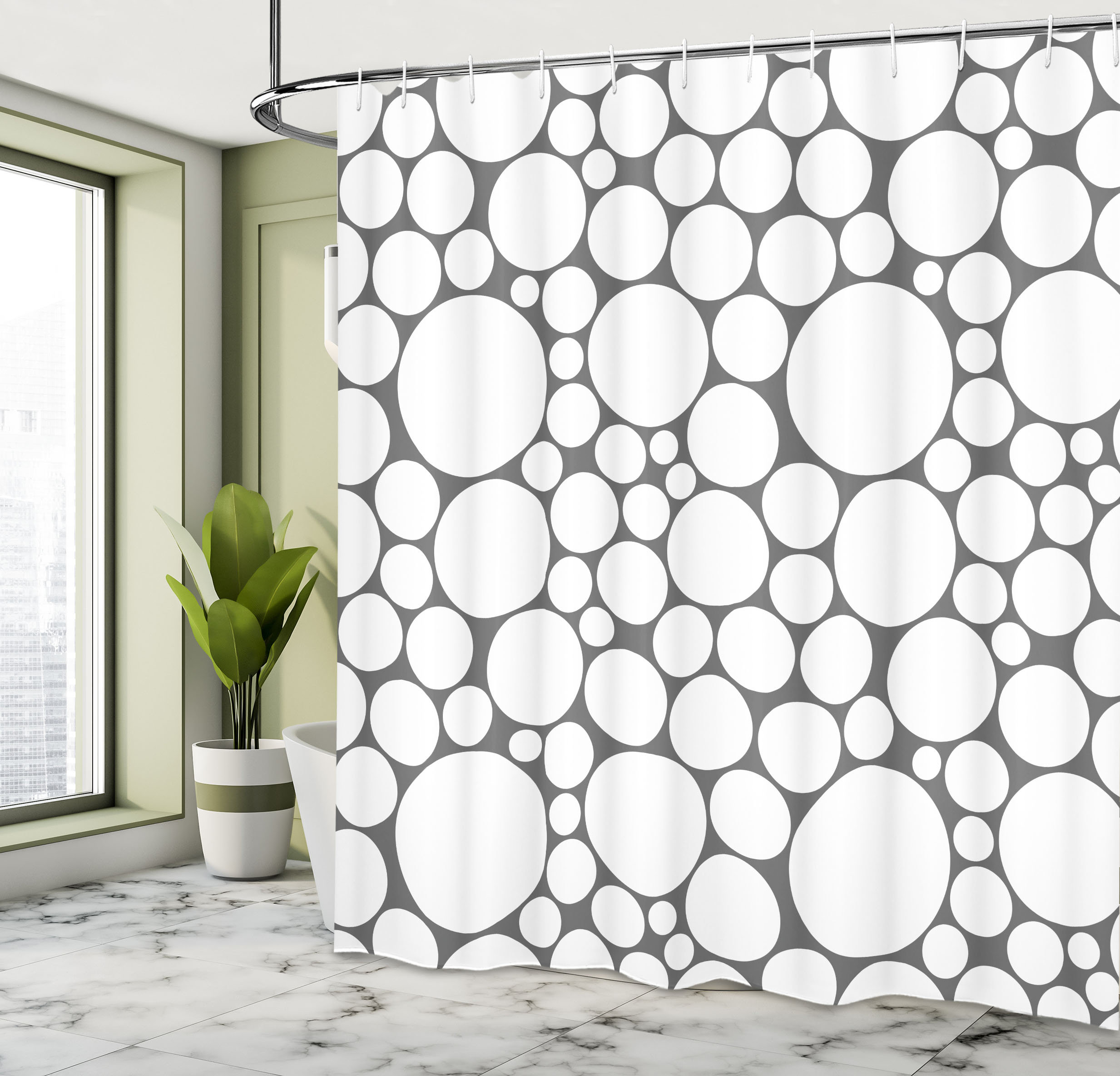 Ambesonne Geometric Circle Shower Curtain Set | Wayfair