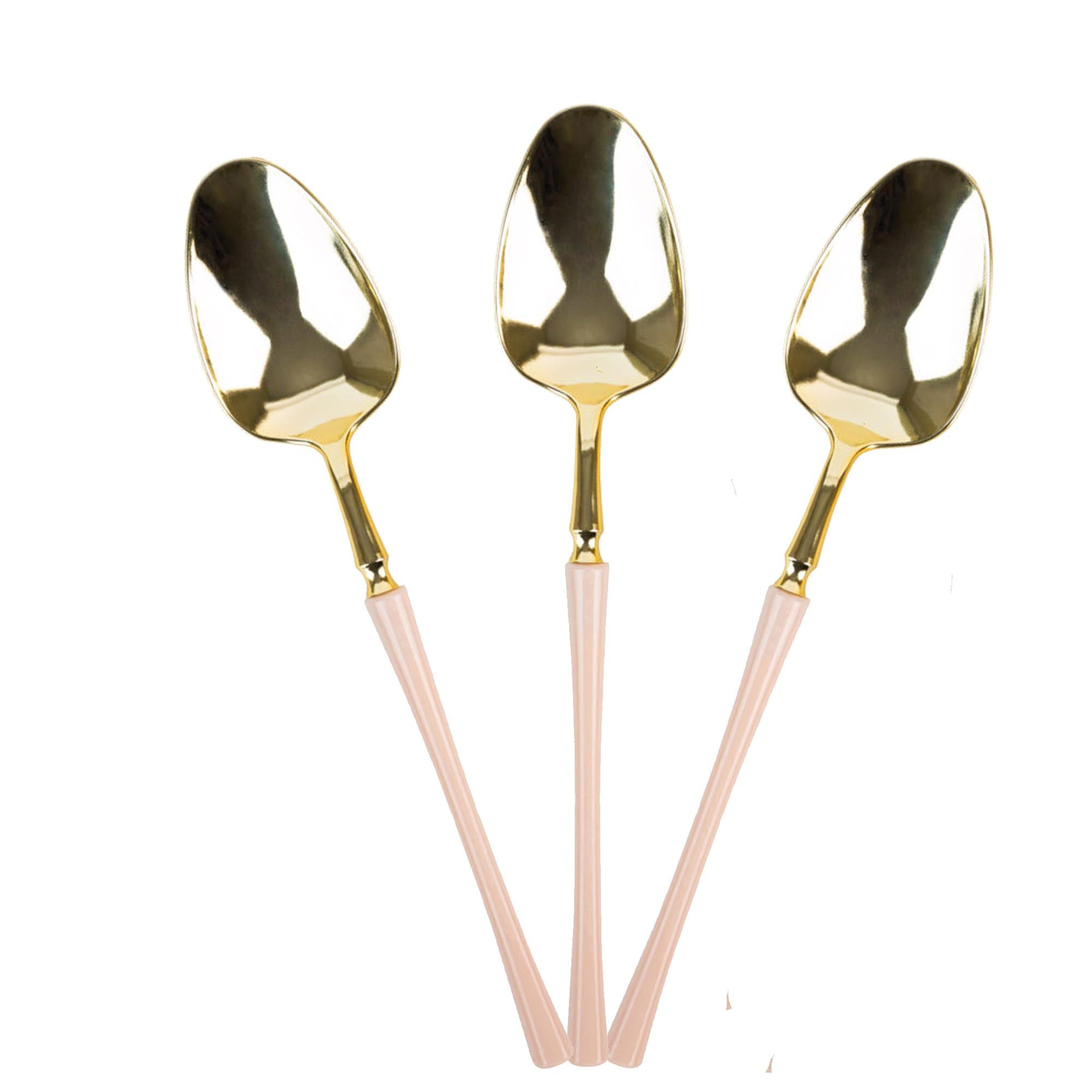 Ecoquality Modern Pink And Gold Disposable Plastic Soup Spoons Infinity ...