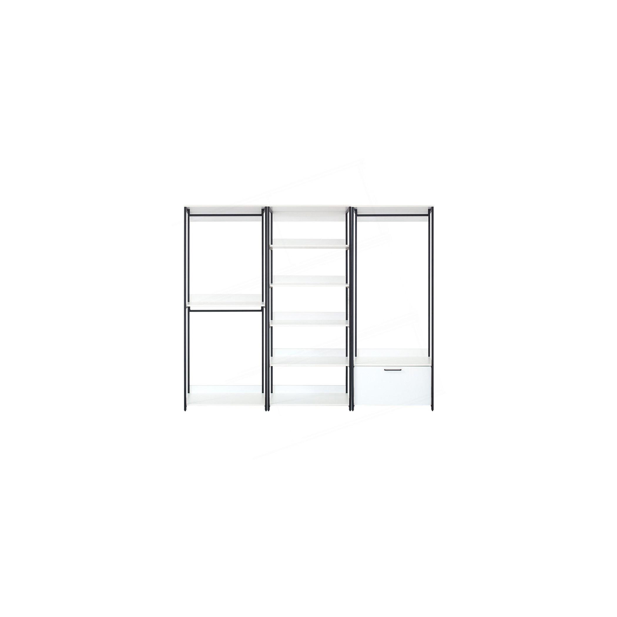 Orren Ellis Fiona White Freestanding Walk Closet System With Metal ...