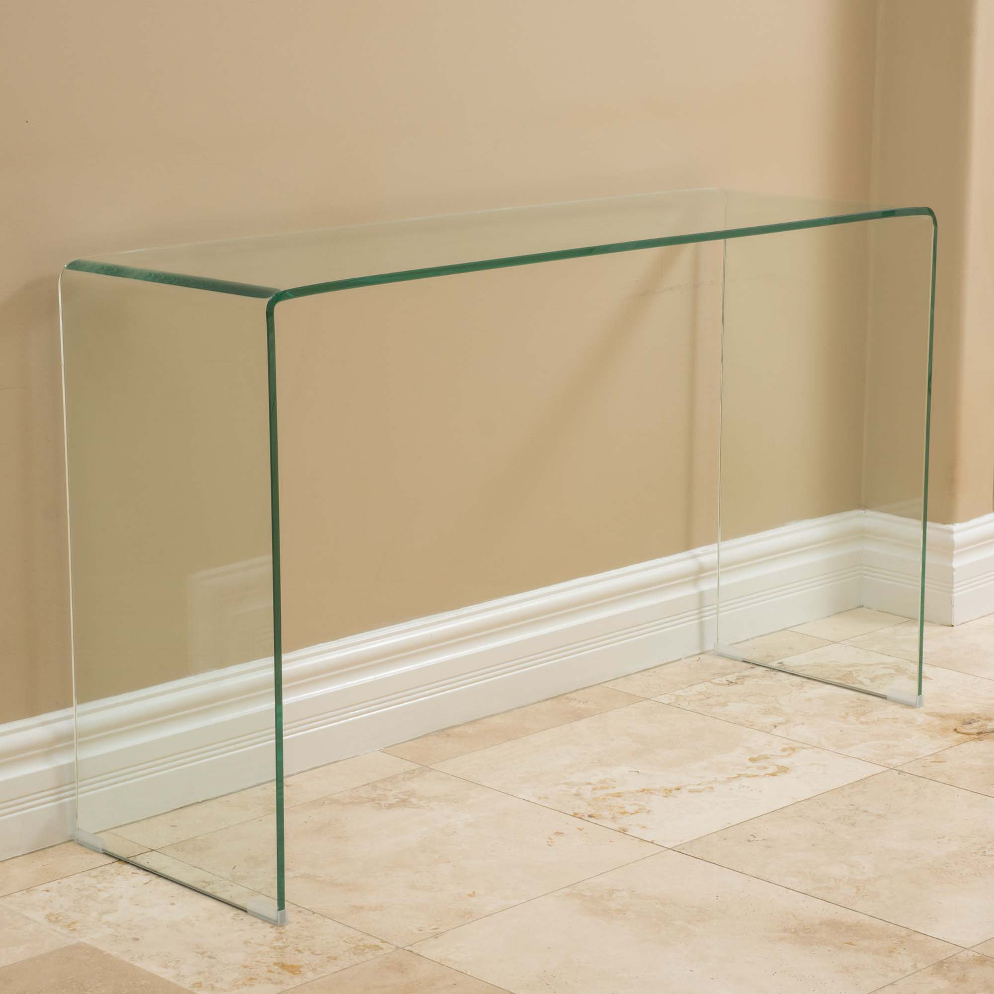 Brayden Studio® Console Table 12Mm Tempered Bent Glass | Wayfair